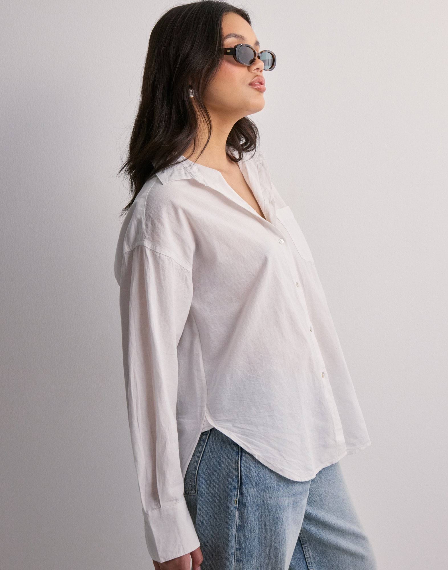 Köp JJXX JXJAMIE LS RLX LINEN BLEND SHIRT WV - White | Nelly.com