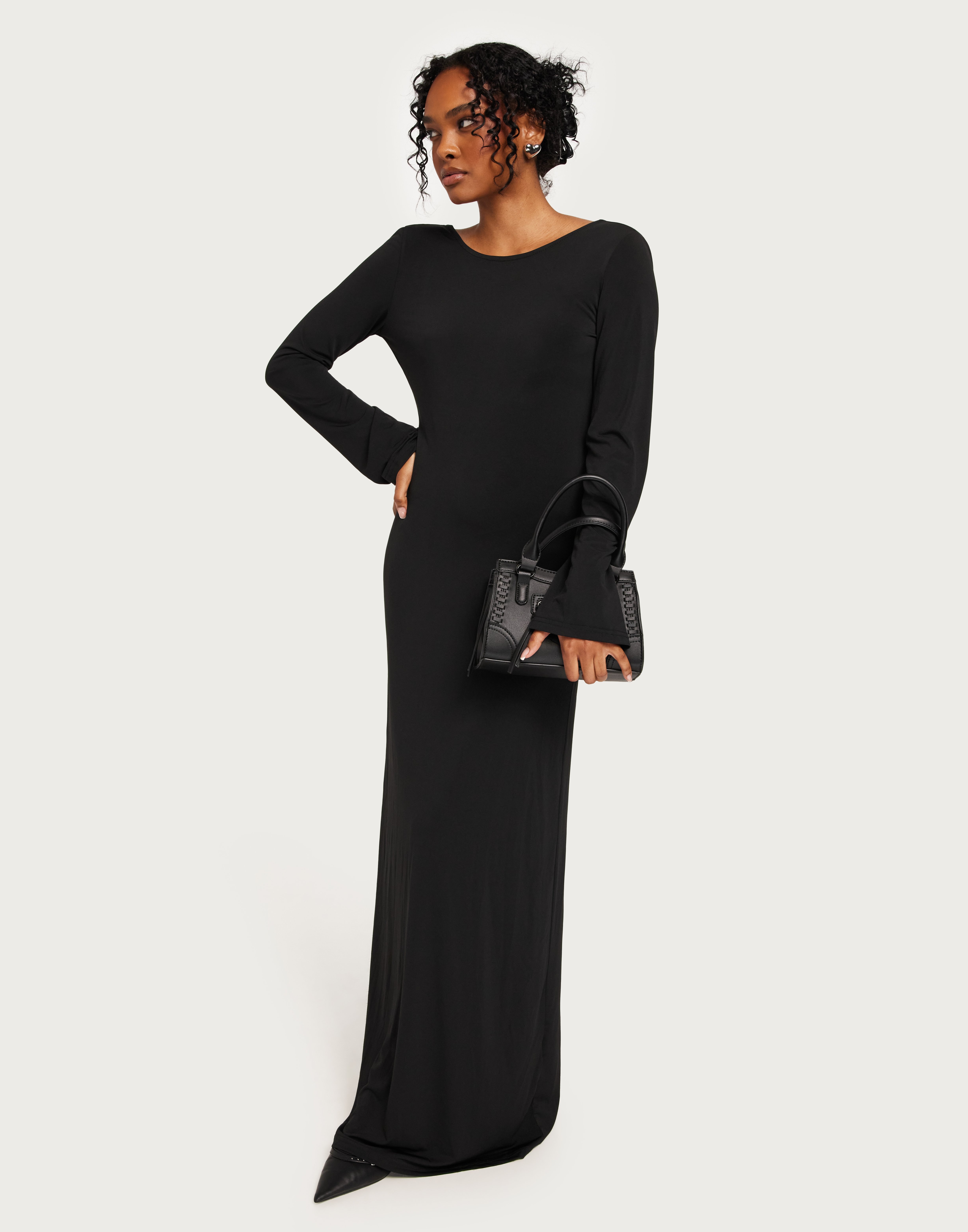 Köp Nelly Deep Back Long Dress - Black | Nelly.com