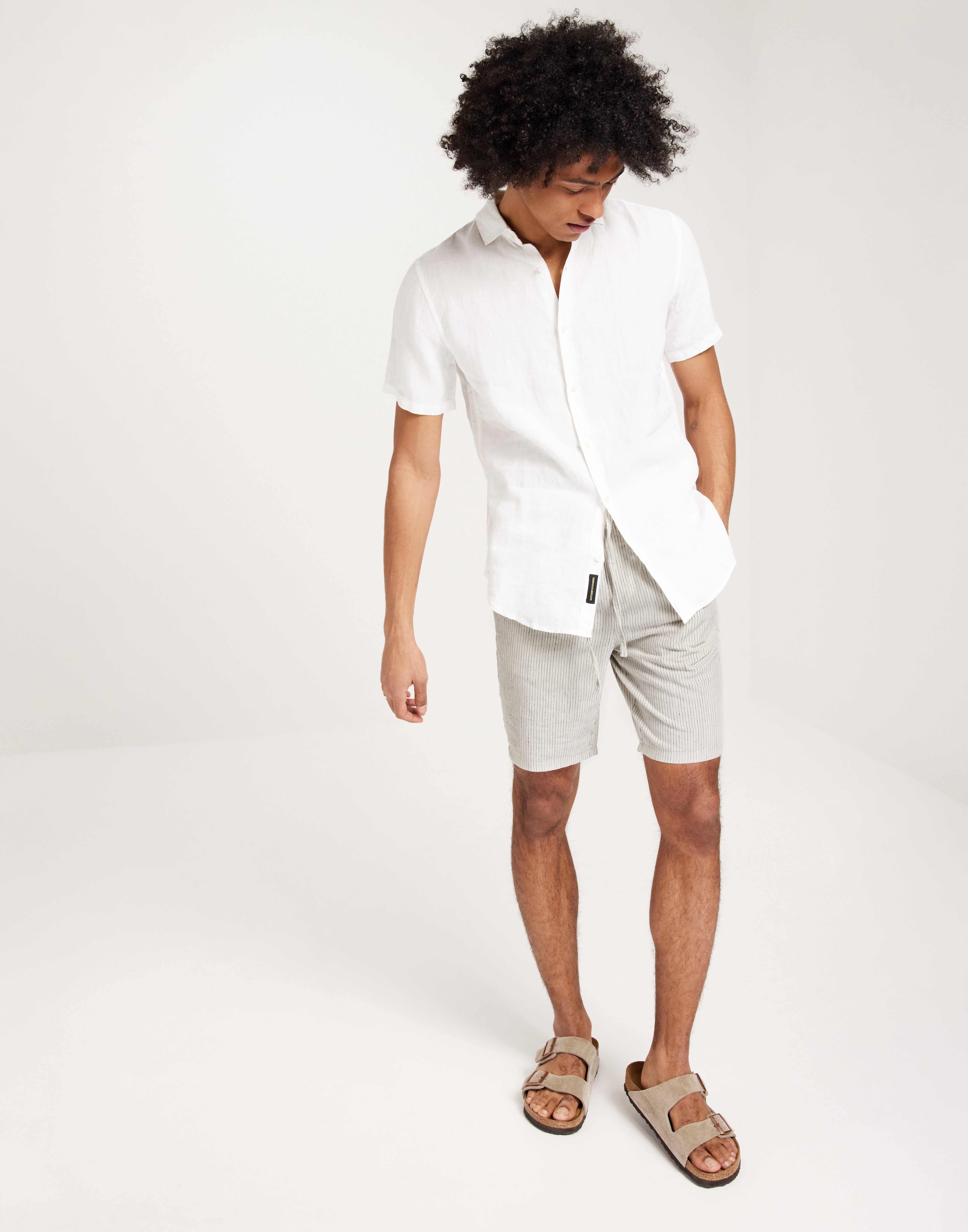 Köp Only & Sons ONSLINUS LIFE 0006 LINEN MIX SHORT - Moonstruck | NLYMAN