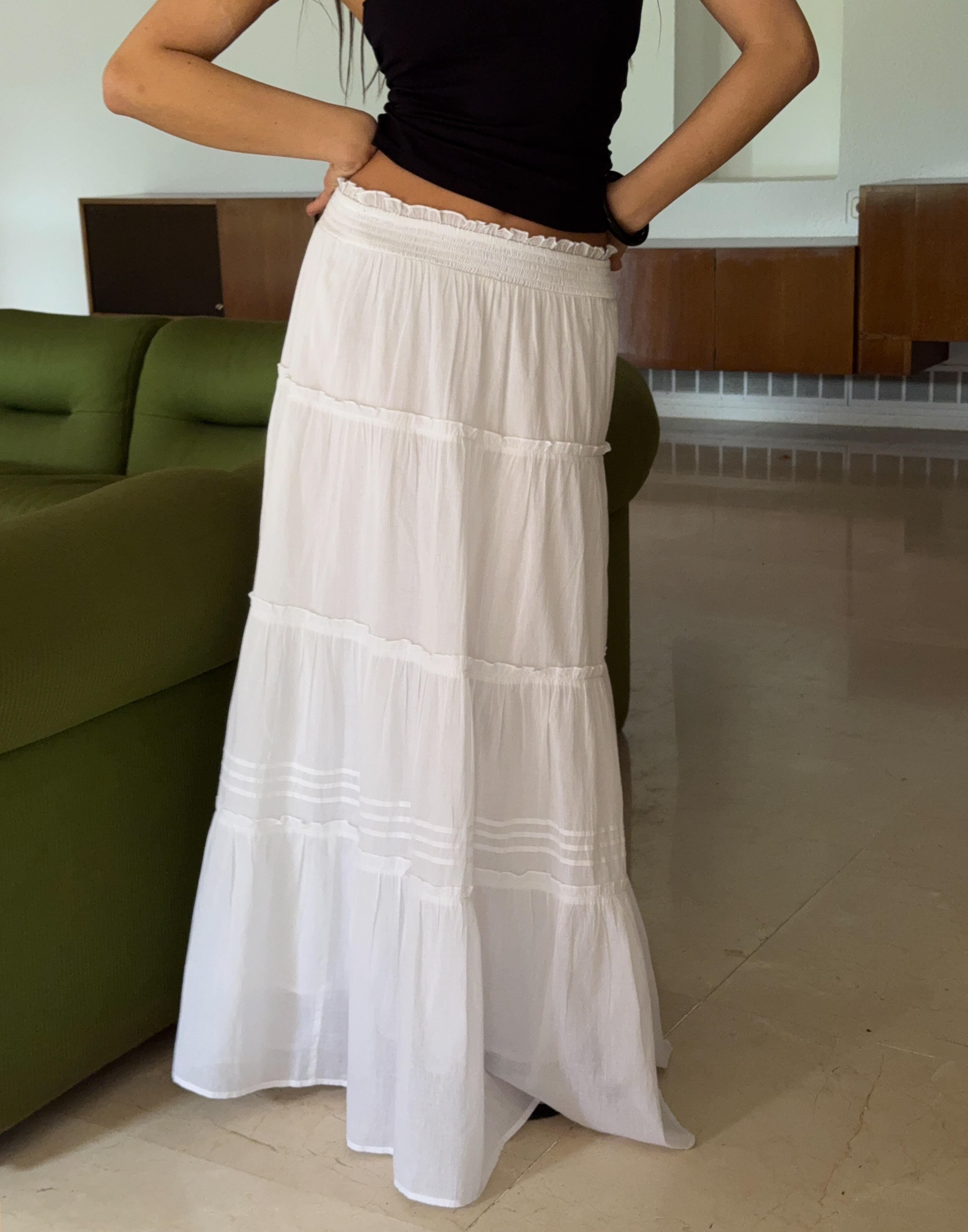 Kjøp Nelly Long Summer Skirt - White | Nelly.com