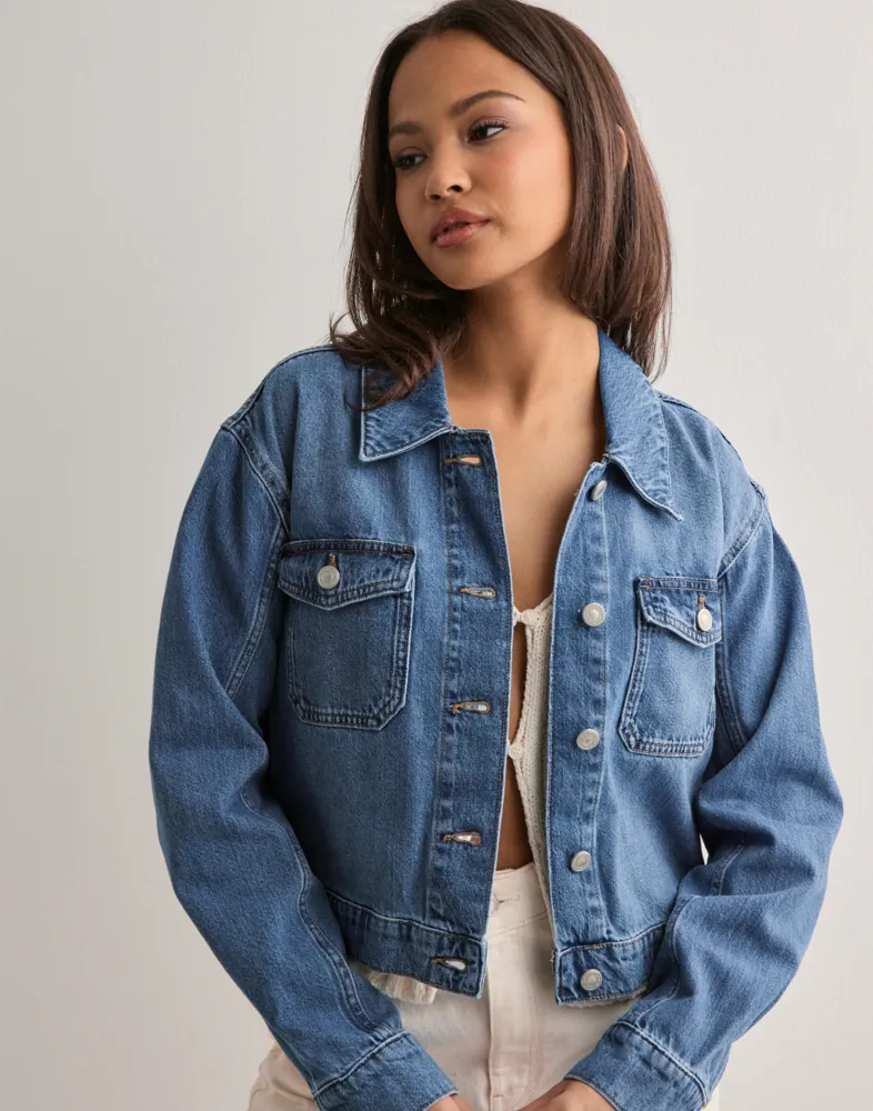 Köp Only ONLLUMI LS JACKET DNM PIM NOOS - Medium Blue Denim | Nelly.com