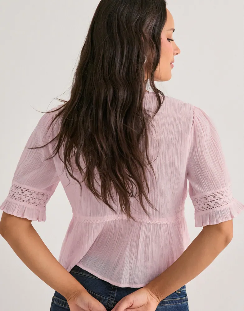 Köp Nelly Sweet Detail Blouse - Light Pink | Nelly.com