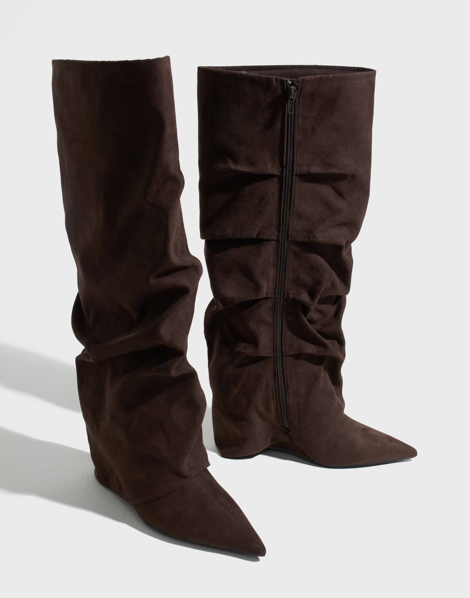 Kjøp Nelly Folded Shaft Boot - Brown | Nelly.com