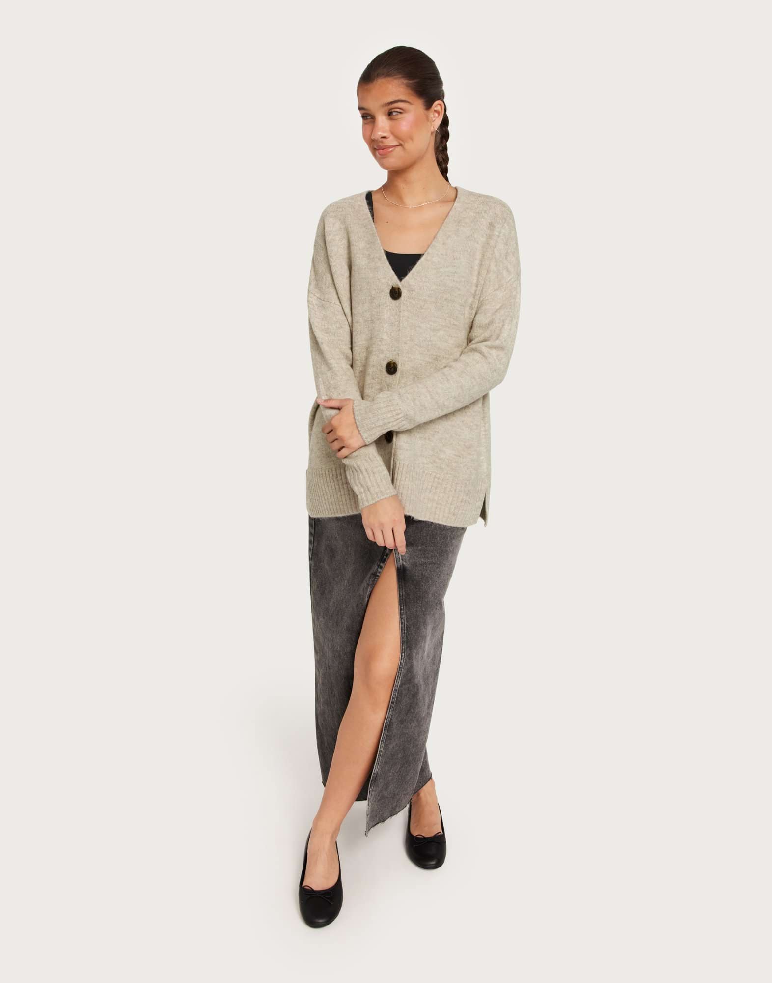 Osta Vero Moda VMLEFILE LS OVERSIZE BOXY CARDIGAN - Birch W. Melange ...