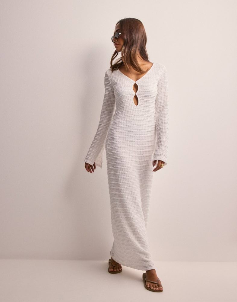 Köp Nelly Long Front Detail Dress - White | Nelly.com