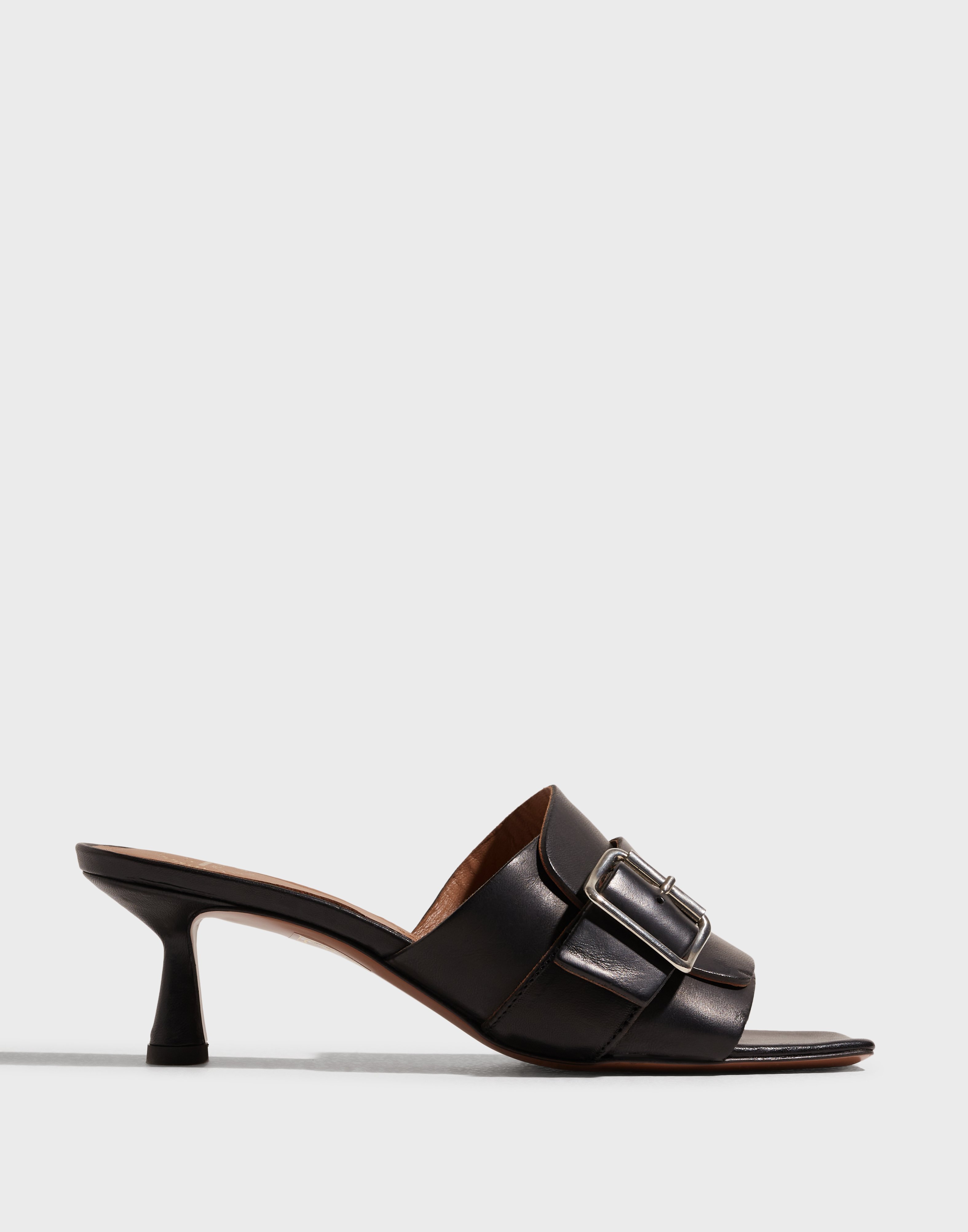 Kjøp ATP ATELIER Ravello Leather Heeled Sandals - Black | Nelly.com