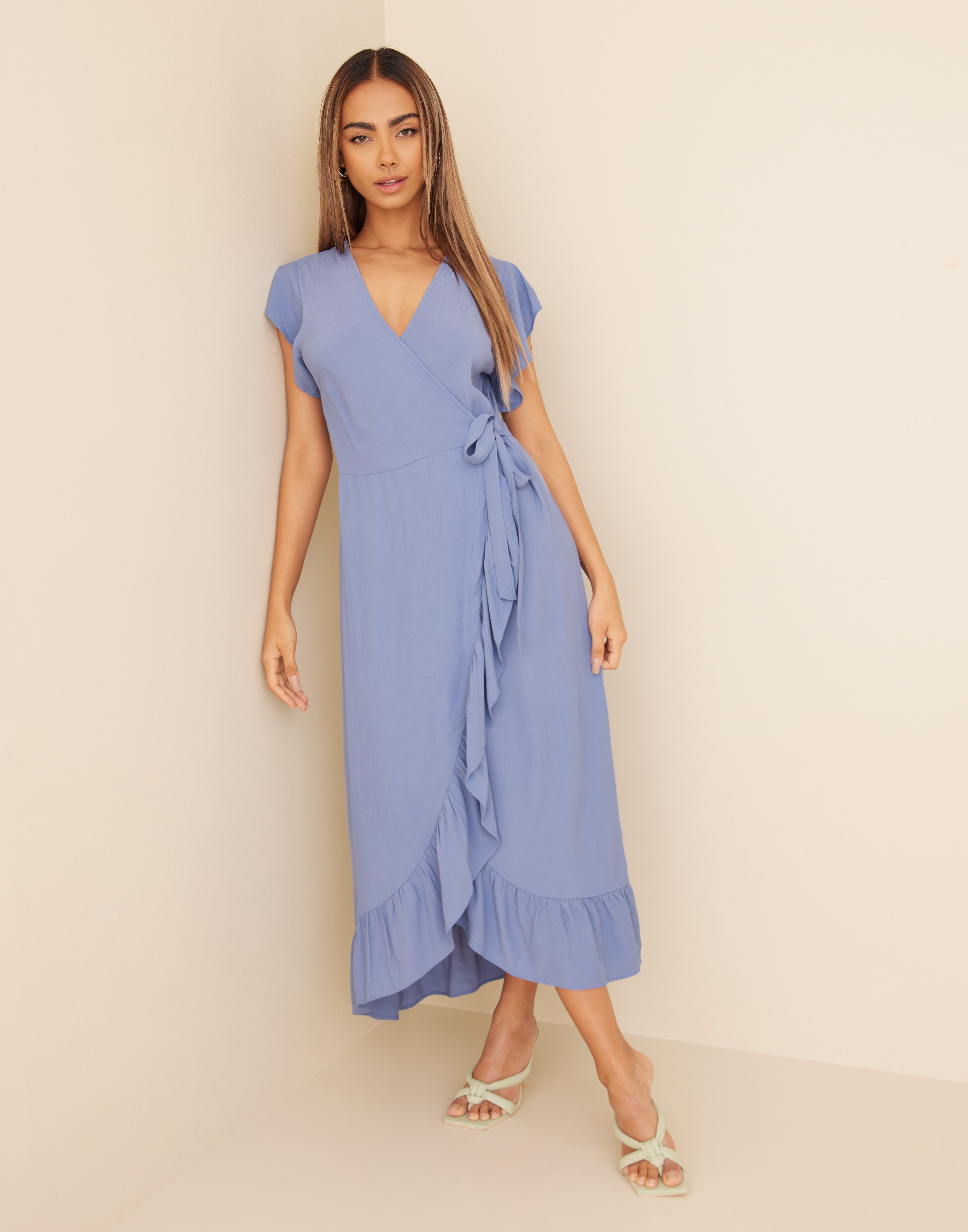 Köp Vila VIFINI WRAP S/S LONG DRESS/SU - NOO - English Manor | Nelly.com