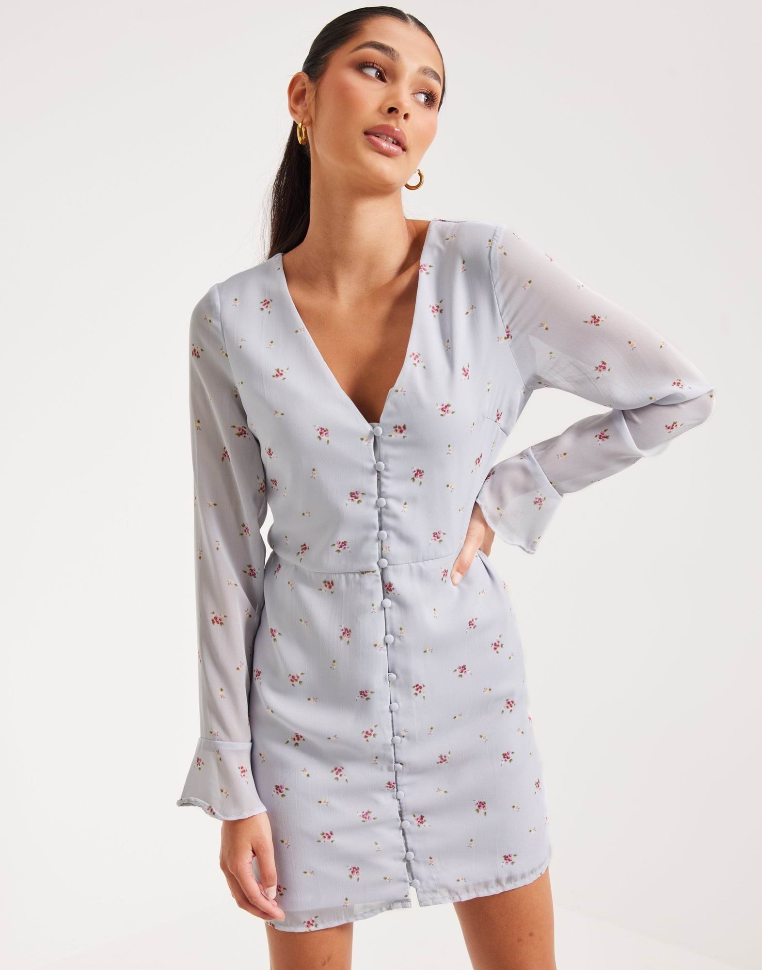 Osta Nelly Button Front Dress - Floral | Nelly.com