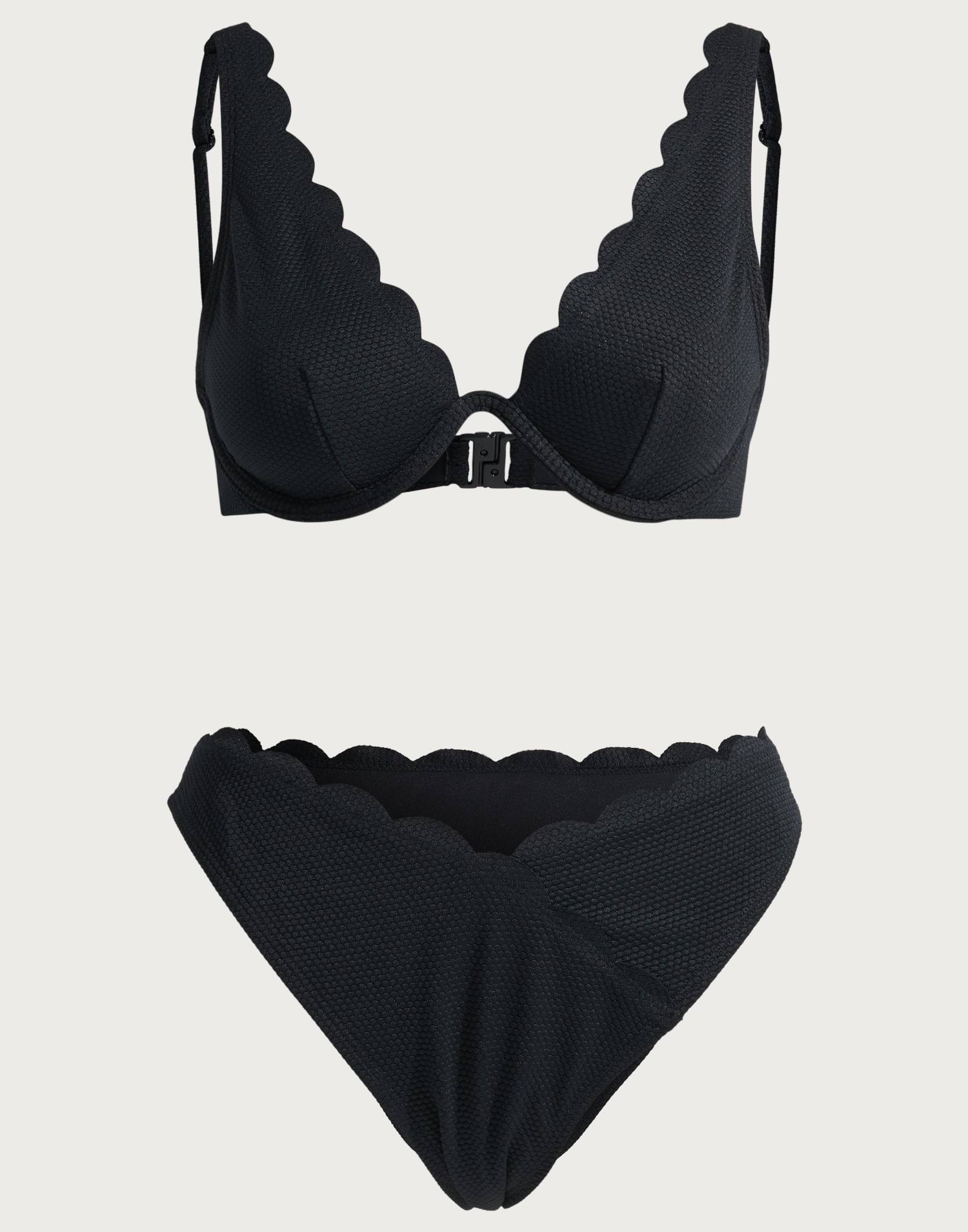 Buy Hunkemöller Scallop Bikini Bottom - Nero | Nelly.com
