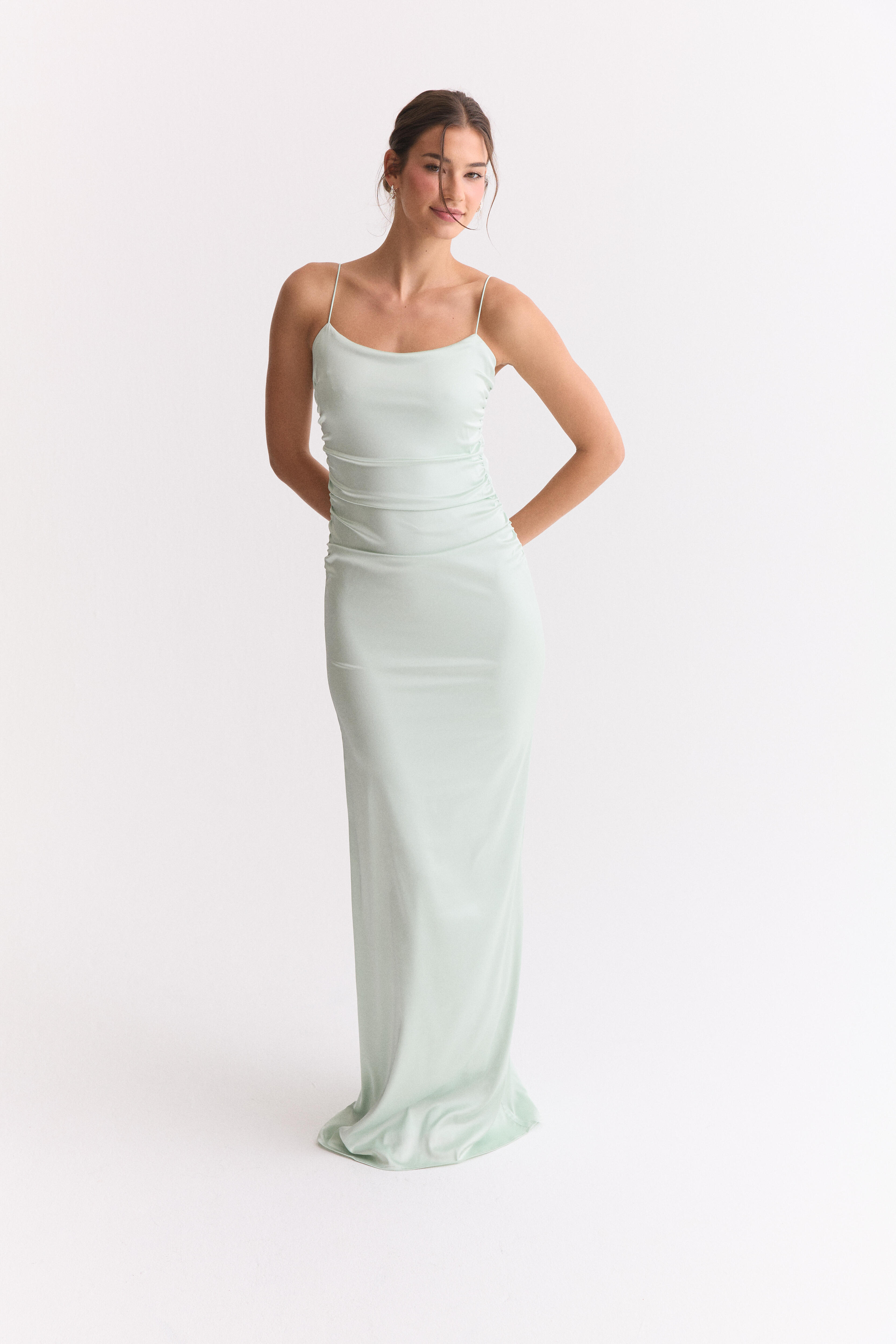 Buy Nelly Fancy Satin Dress - Light Green | Nelly.com