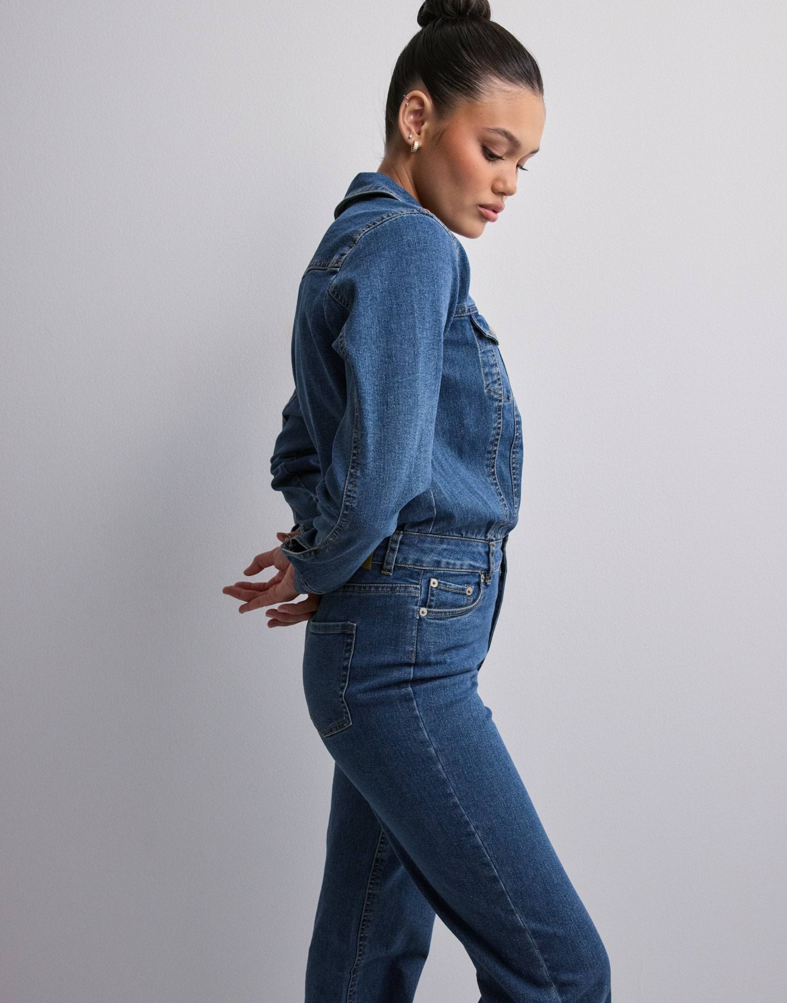 Buy JJXX JXIZZY LS DENIM JUMPSUIT EX DNM - Medium Blue Denim | Nelly.com