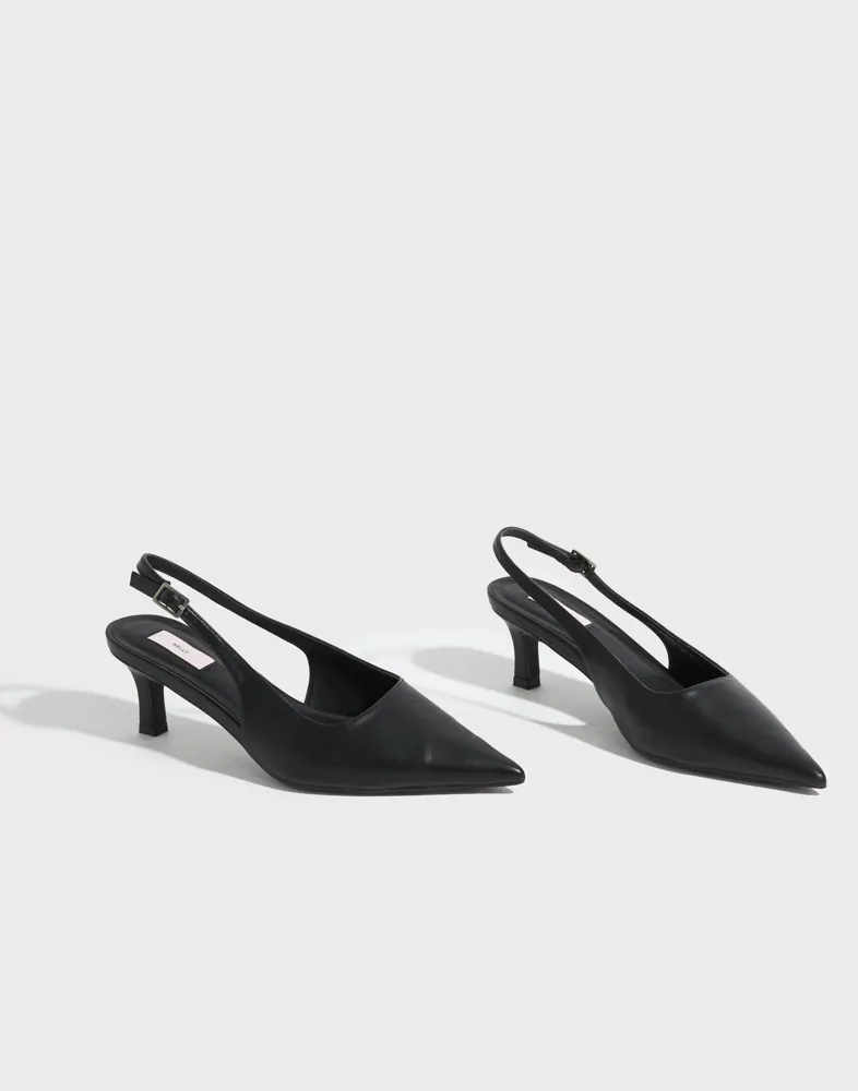 Köp Nelly Pointy Low Slingback - Black | Nelly.com