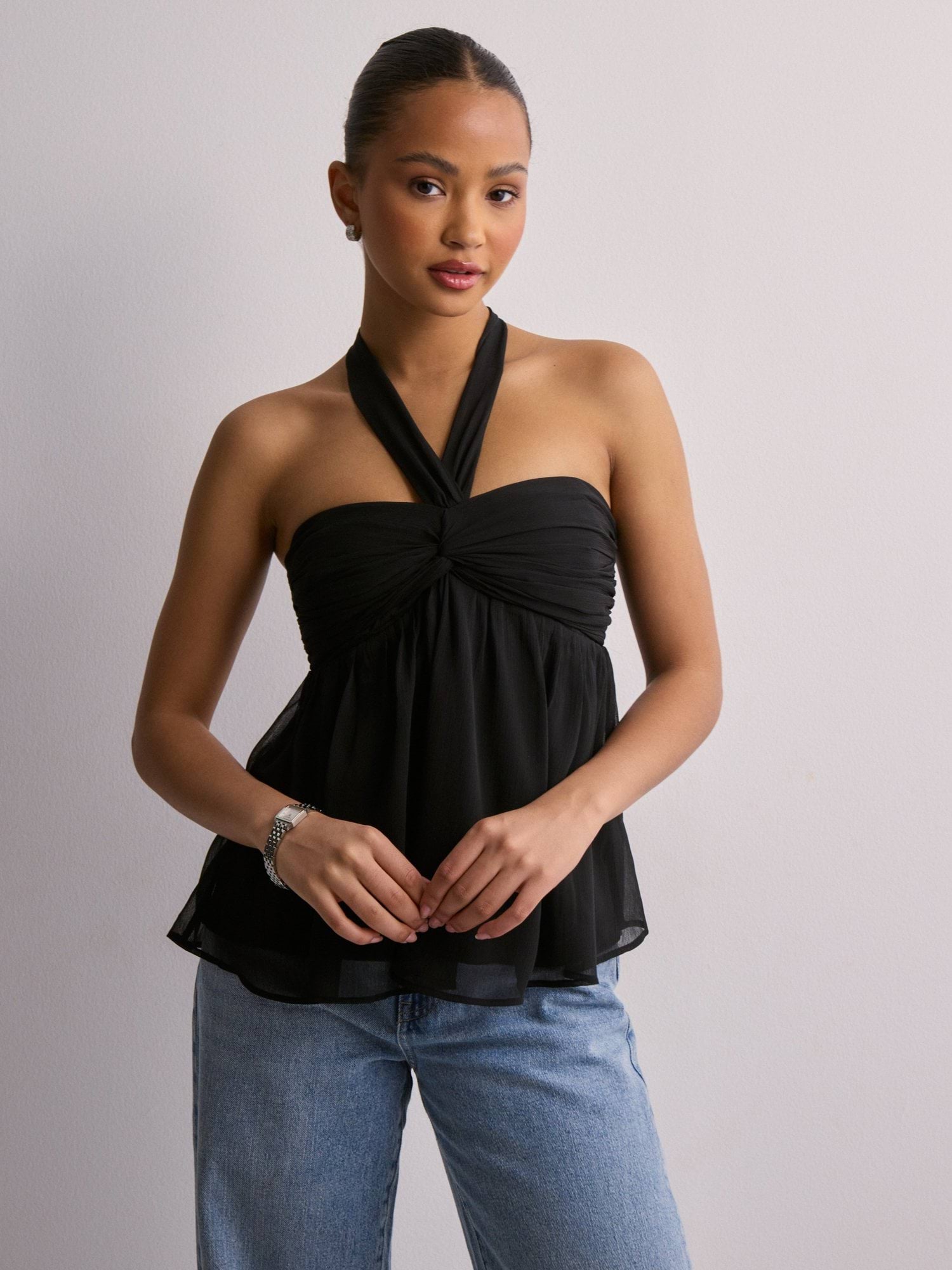 Osta Nelly Dreamy Chiffon Top - Black | Nelly.com