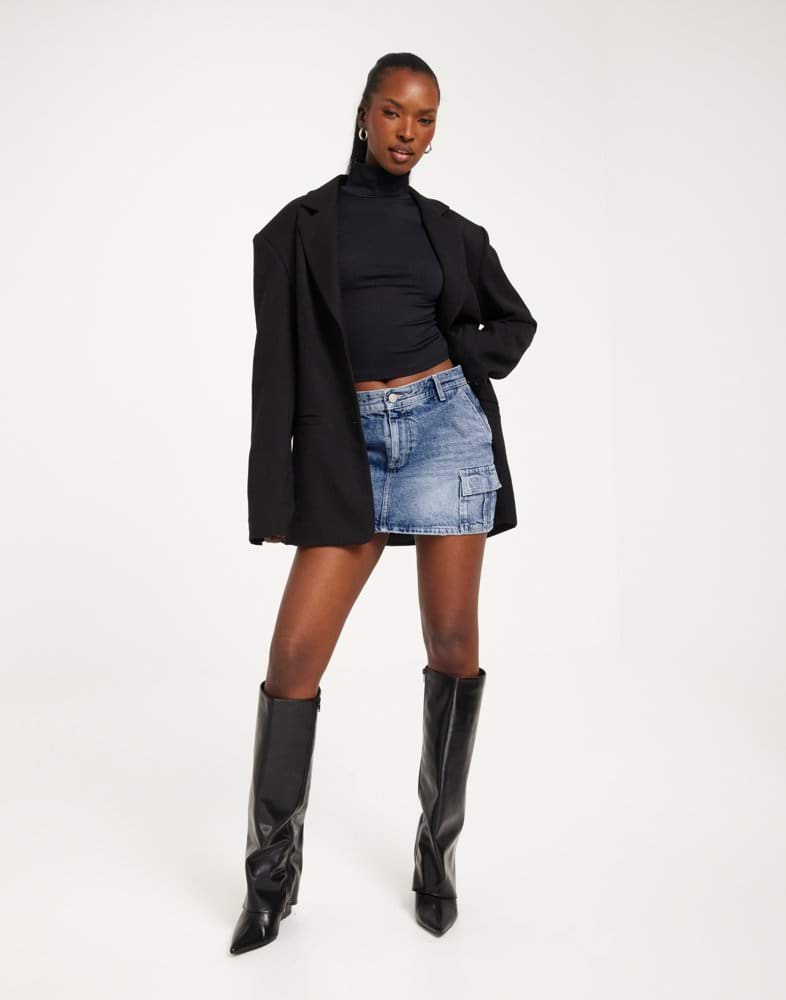 Kjøp Only ONLWES REG LOW MINI CARGO DNM SKIRT - Medium Blue Denim ...