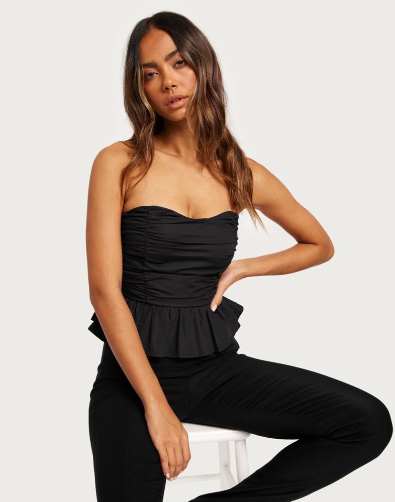 Köp Nelly Peplum Bustier Top - Black | Nelly.com