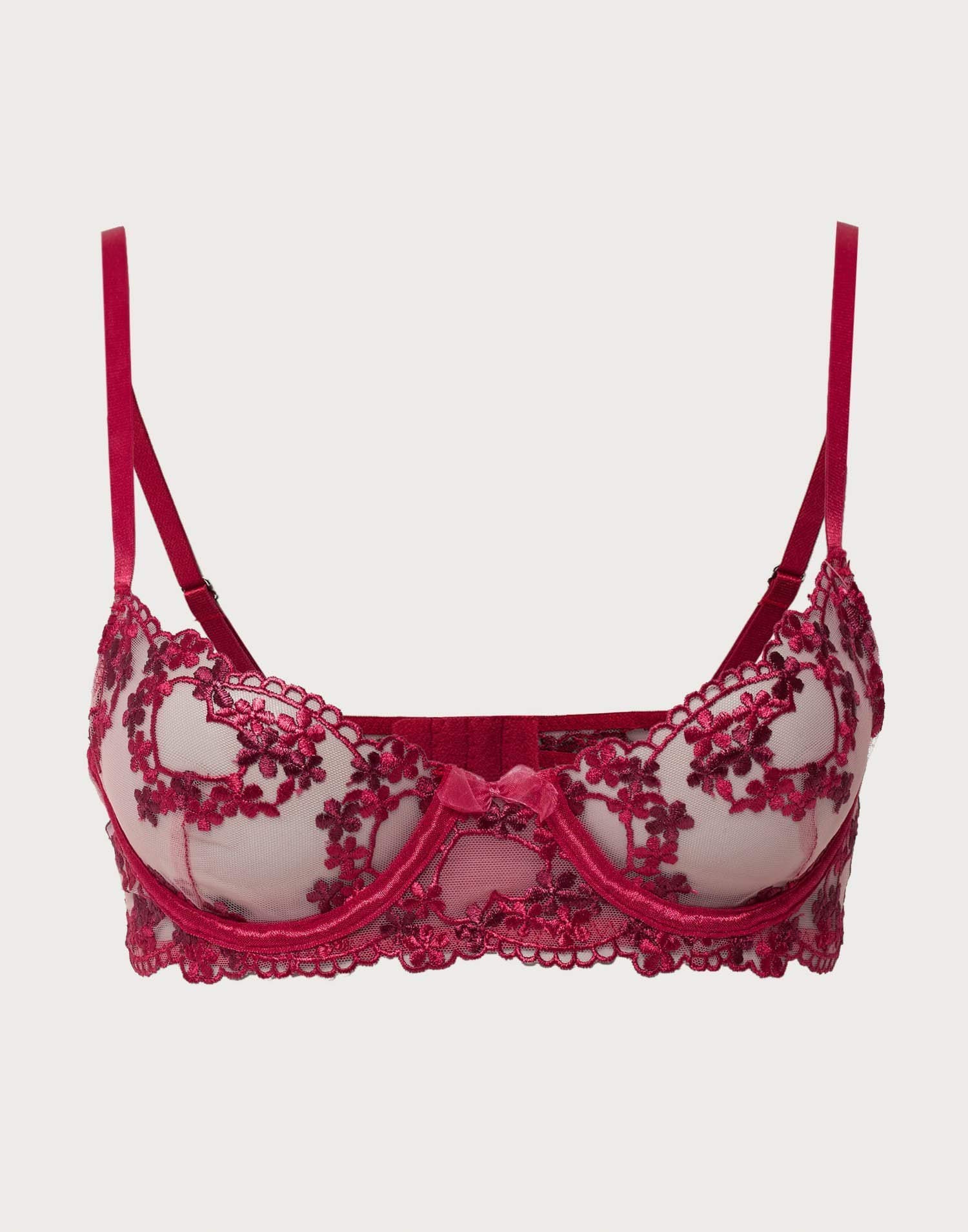 Buy Nelly Flirty Balcony Bra - Red | Nelly.com