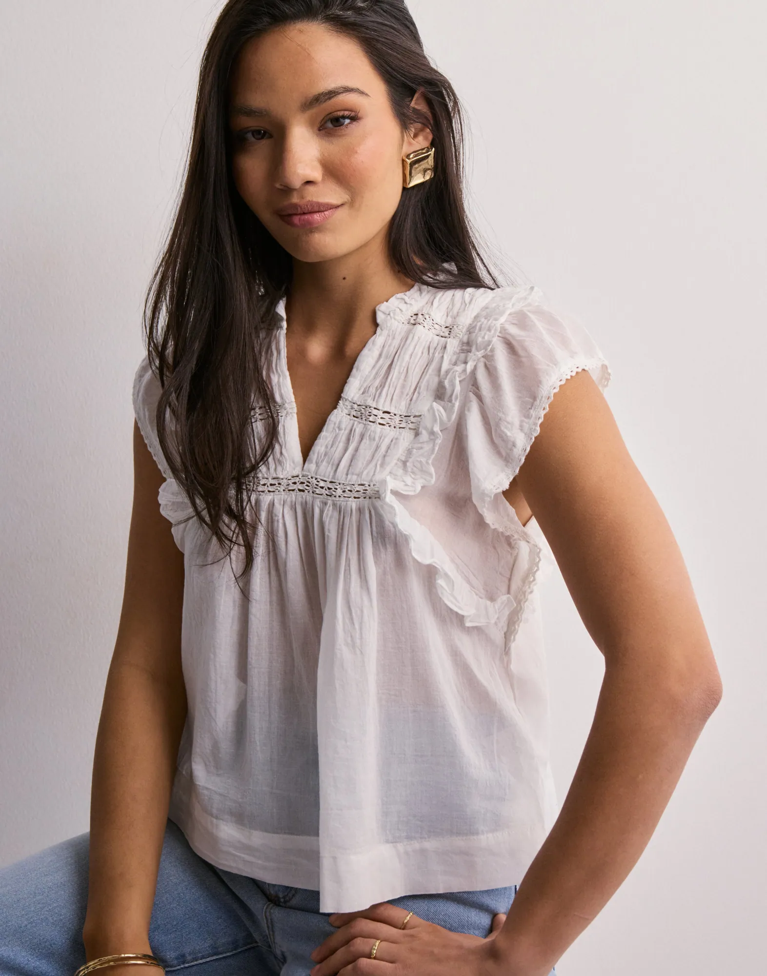 Köp Neo Noir Jayla S Voile Top - White | Nelly.com