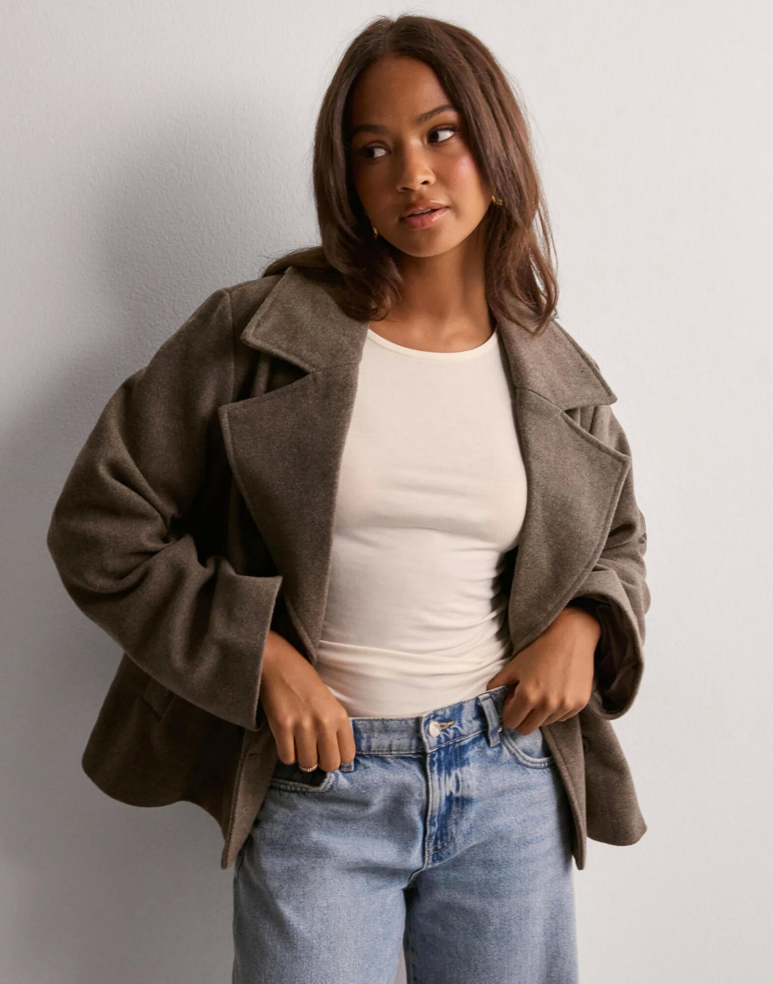 Kjøp OBJECT OBJKEILY SHORT JACKET NOOS - Morel Melange | Nelly.com