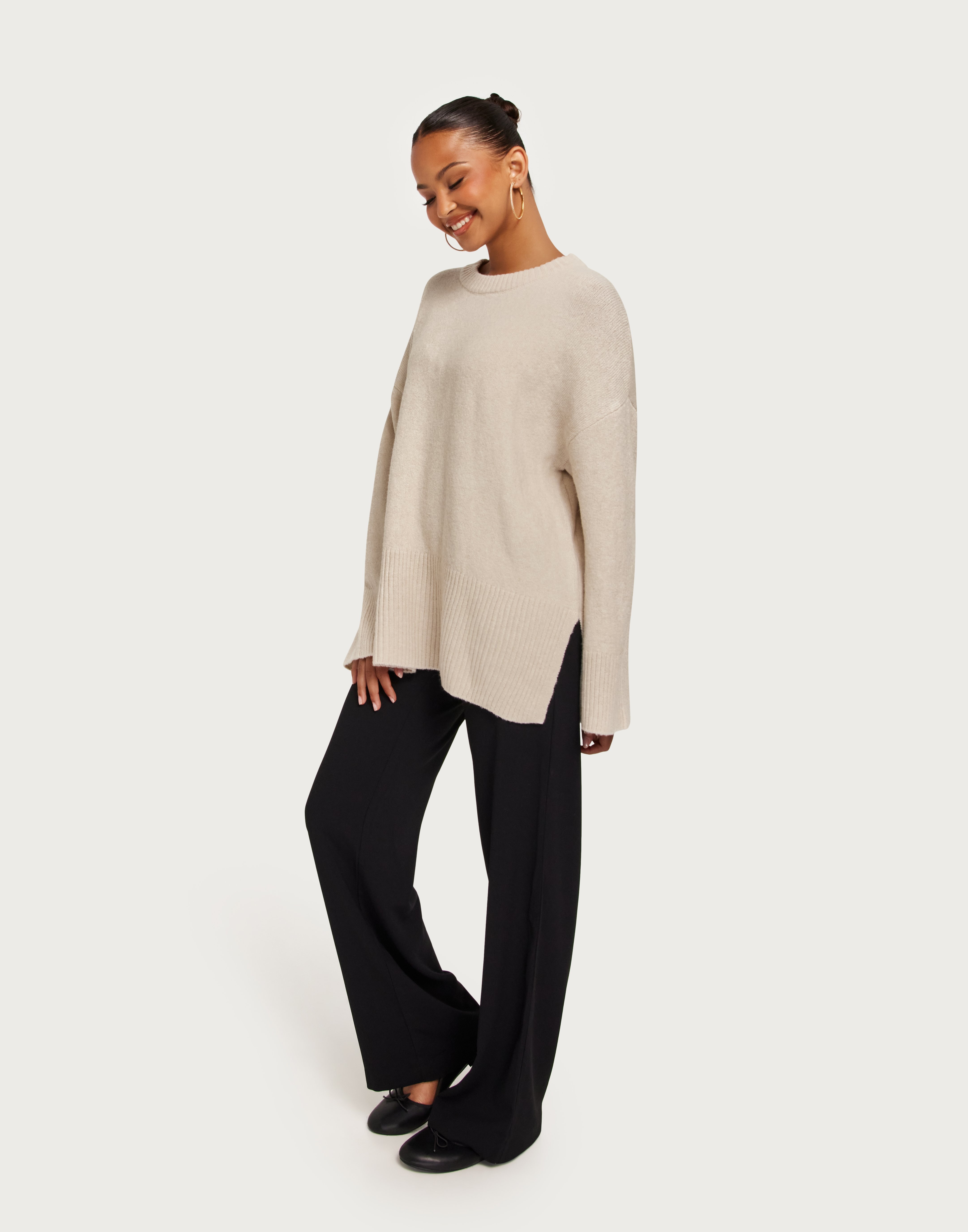 Osta Only ONLLOUISE L/S LONG PULLOVER EX KNT - Pumice Stone | Nelly.com