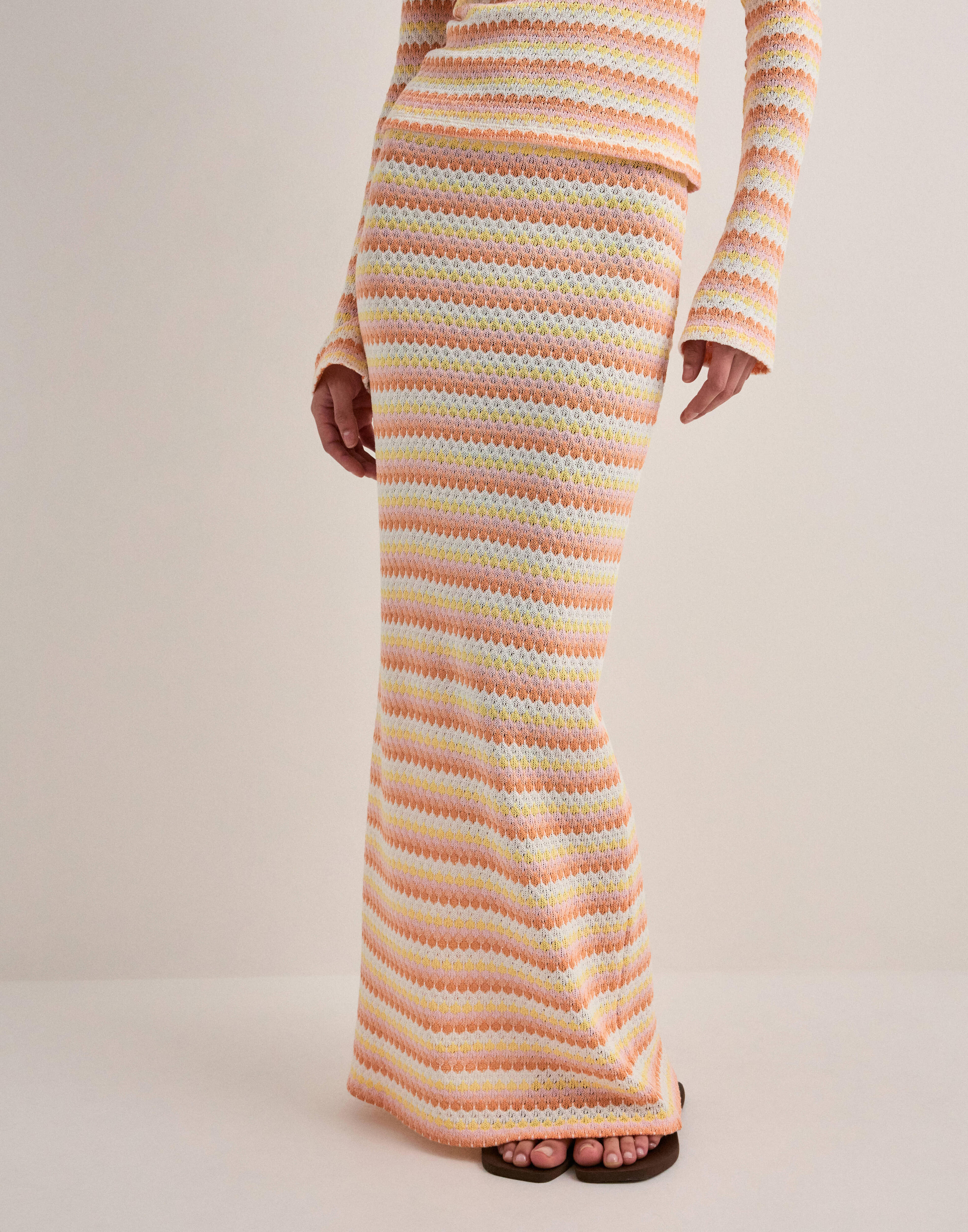 Køb Nelly In Love Maxi Skirt - Pink/Striped | Nelly.com