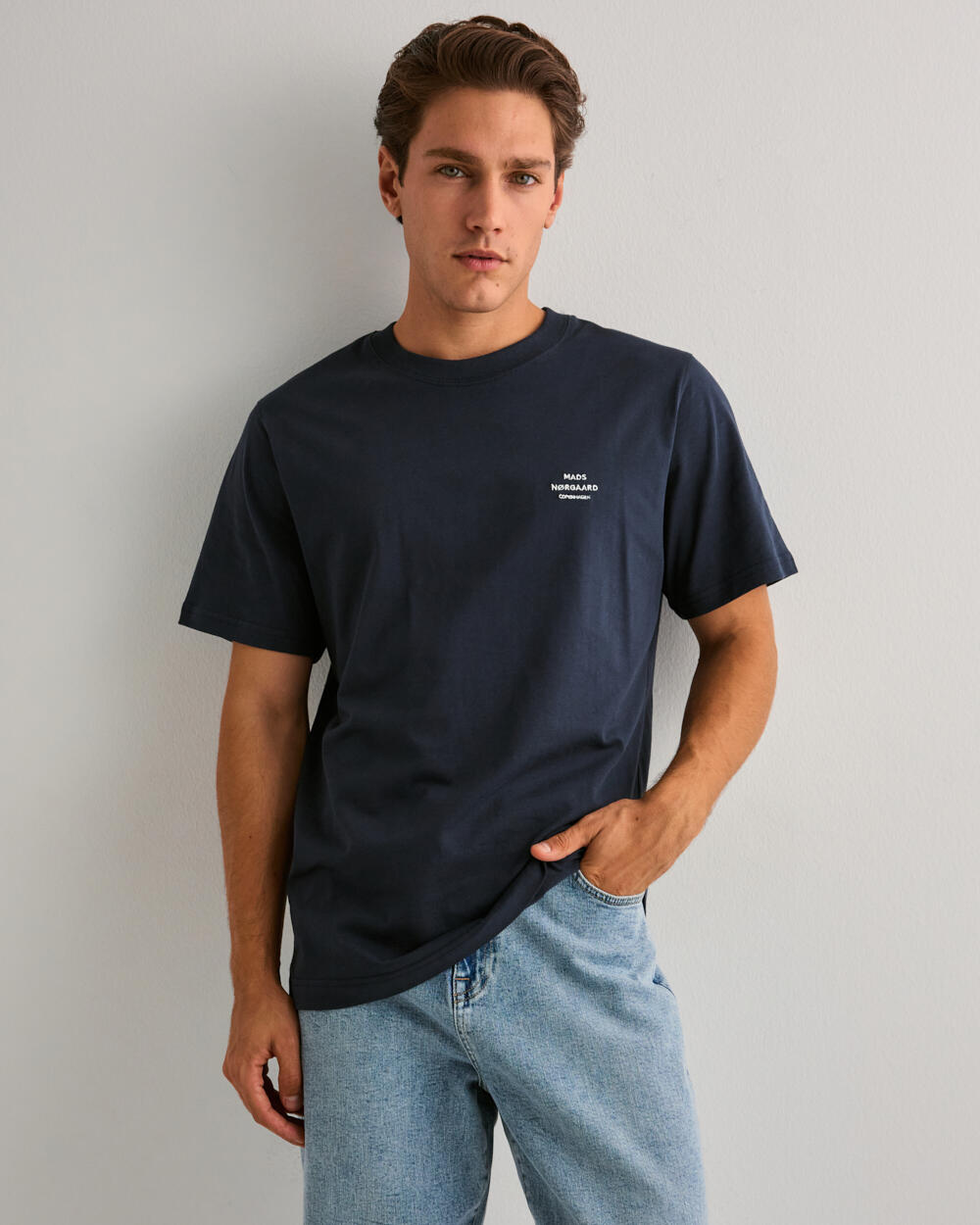 Buy Mads Nørgaard Cotton Jersey Frode Logo Tee - Parisian Night | NLYMAN