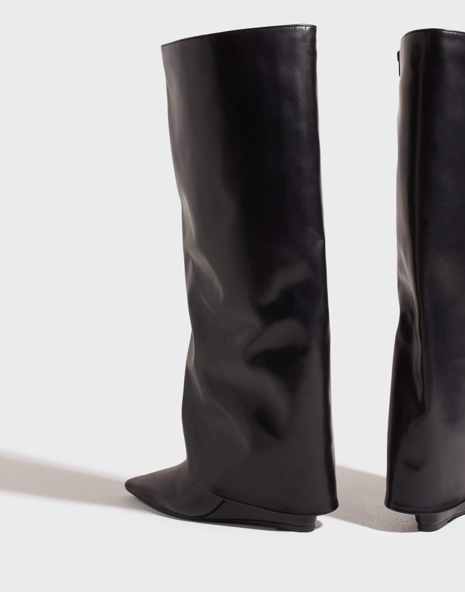 Köp Nelly Folded Shaft Boot - Black | Nelly.com