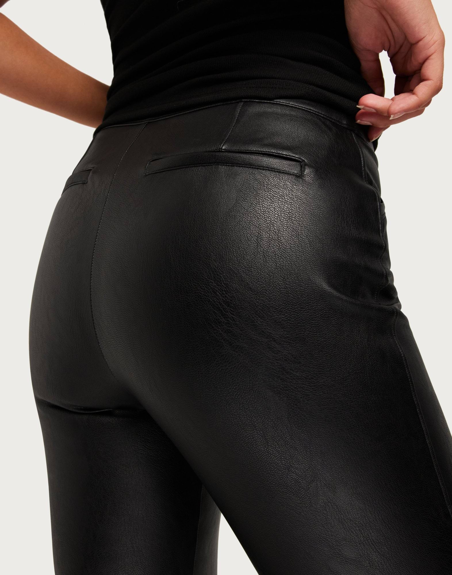 Buy Spanx Leather-Like Flare Trousers - *NY*Luxe Black | Nelly.com
