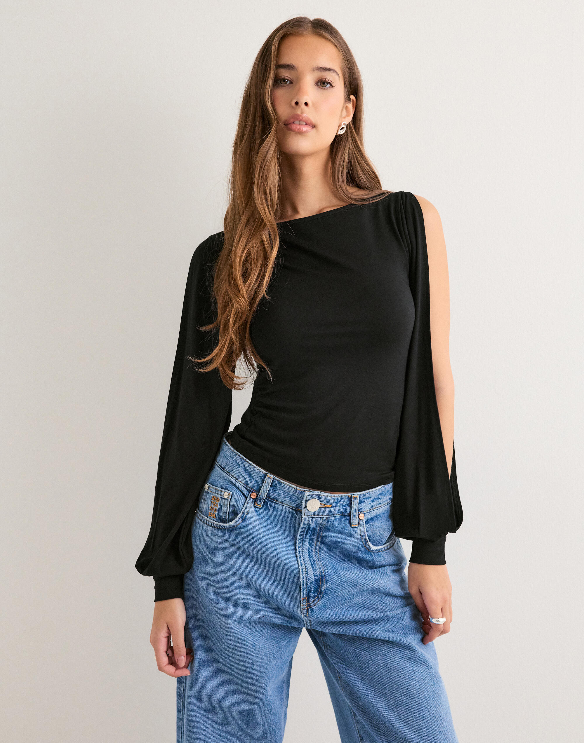 Kjøp Nelly Open Sleeve Top - Black | Nelly.com