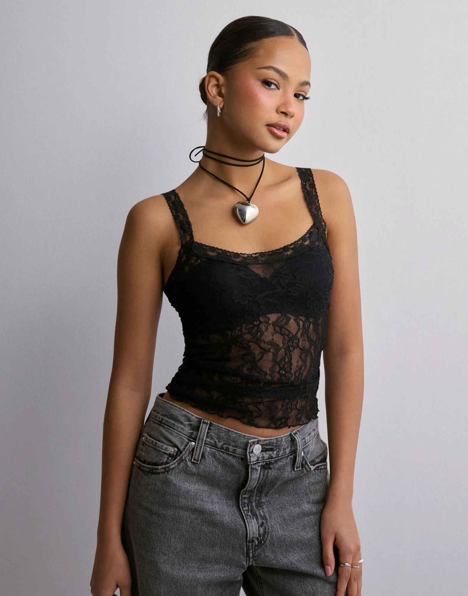 Köp Nelly Lace Strap Top - Black | Nelly.com