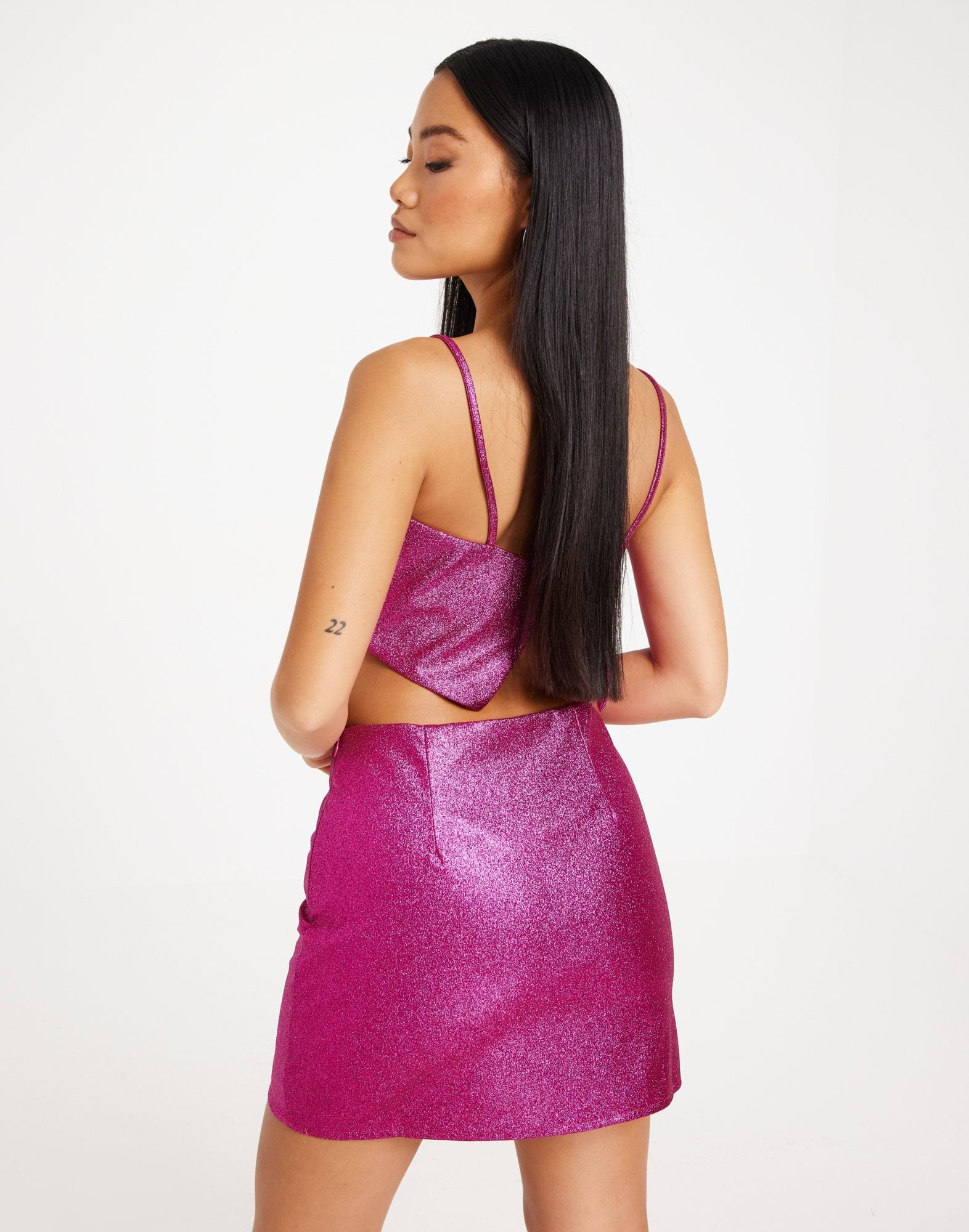 Köp Nelly Pink Glitter Mini Skirt - Pink | Nelly.com