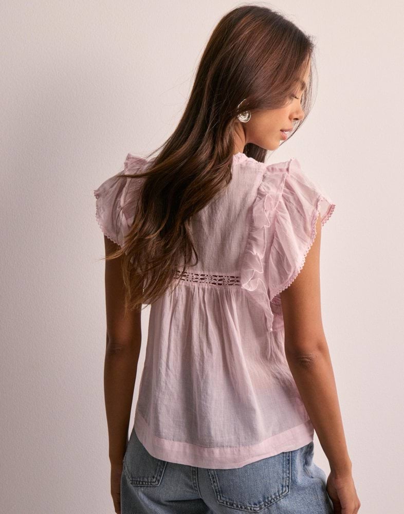 Köp Neo Noir Jayla S Voile Top - Light Pink | Nelly.com