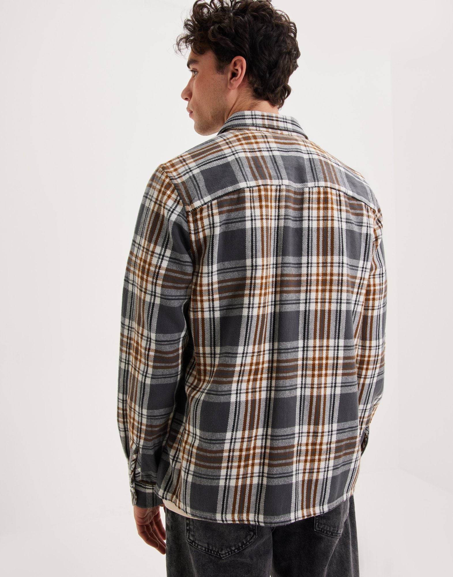 Köp Only & Sons ONSSCOTT LS CHECK FLANNEL OVERSHIRT - Grey Pinstripe ...