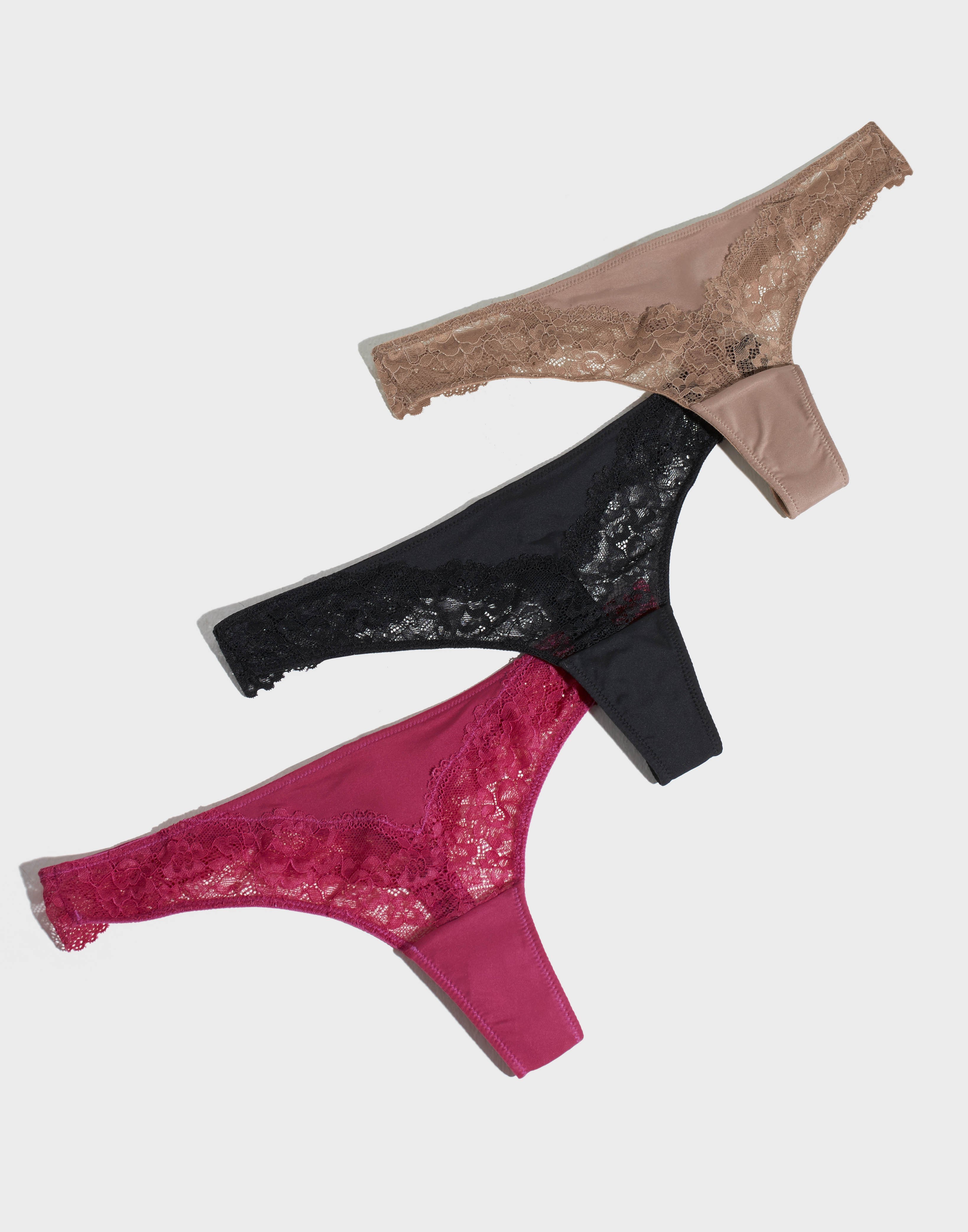 Buy Nelly Pretty 3-Pack Thong - Black/Multi | Nelly.com