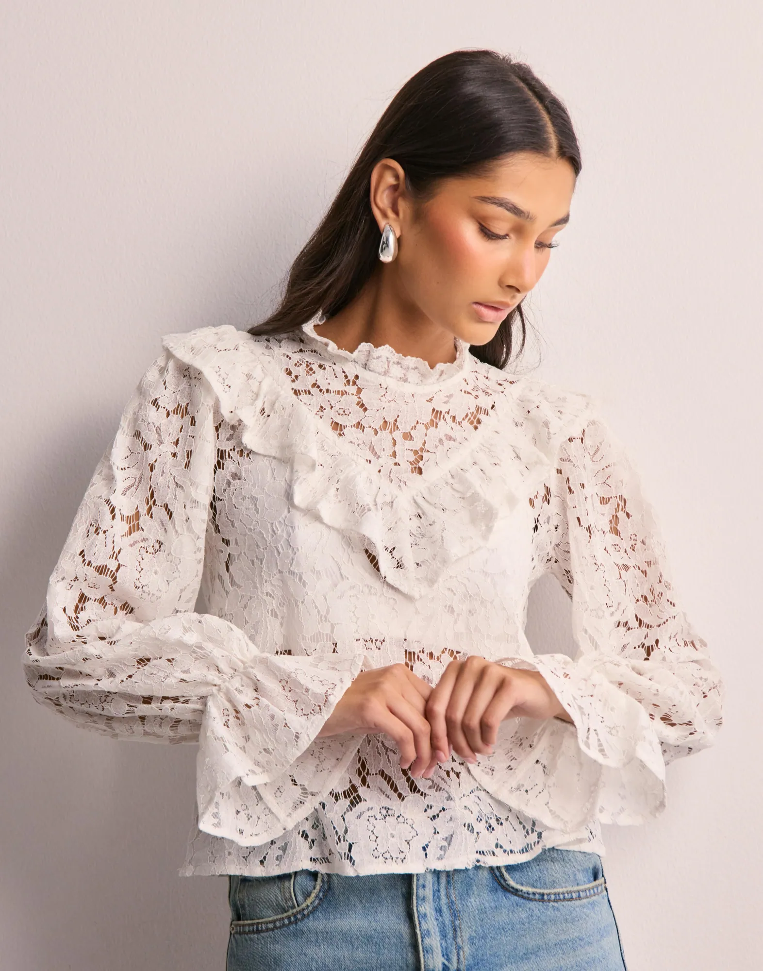 Kjøp Nelly Delicate Lace Blouse - White | Nelly.com