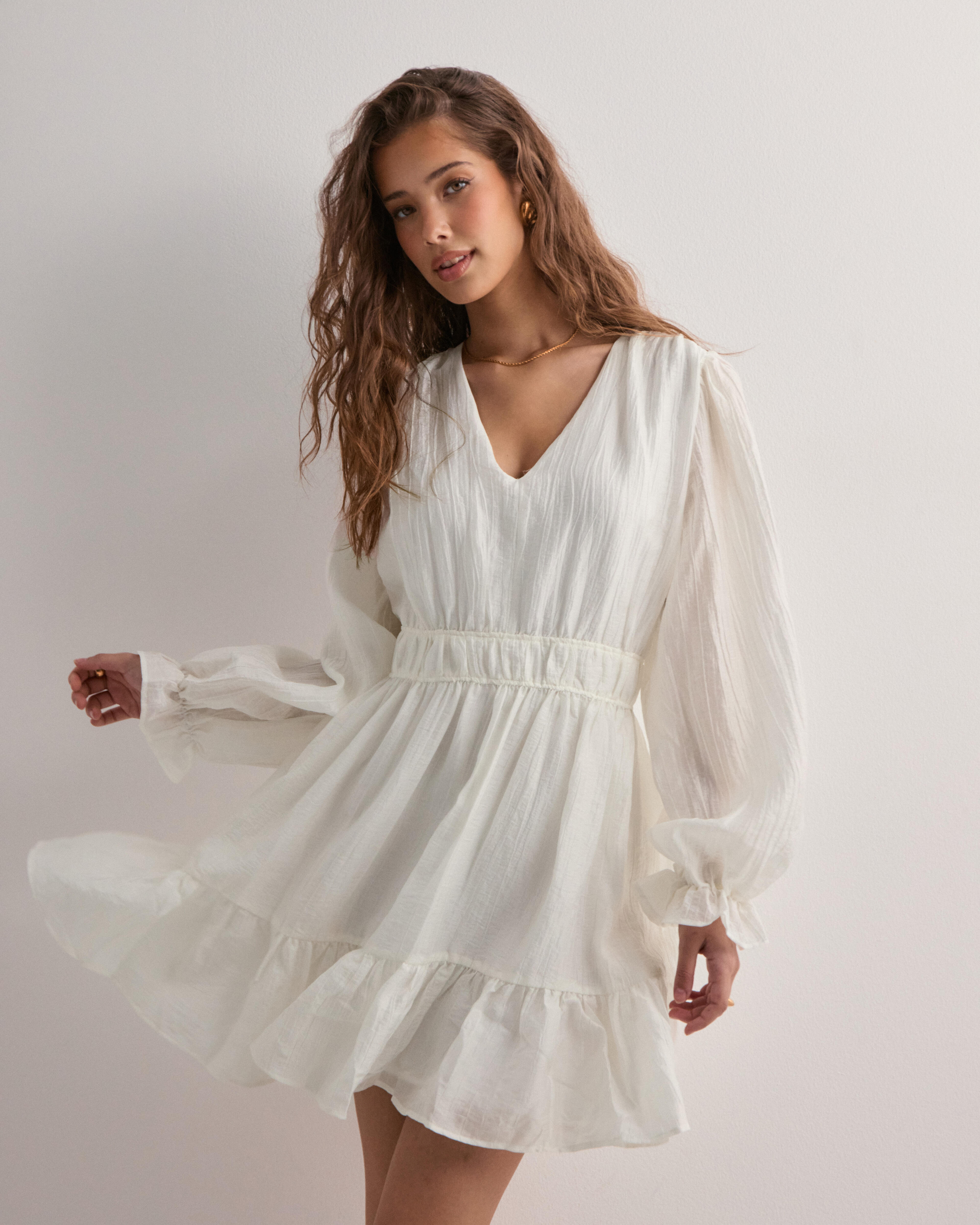 Buy Neo Noir Sima Solid Dress - White | Nelly.com