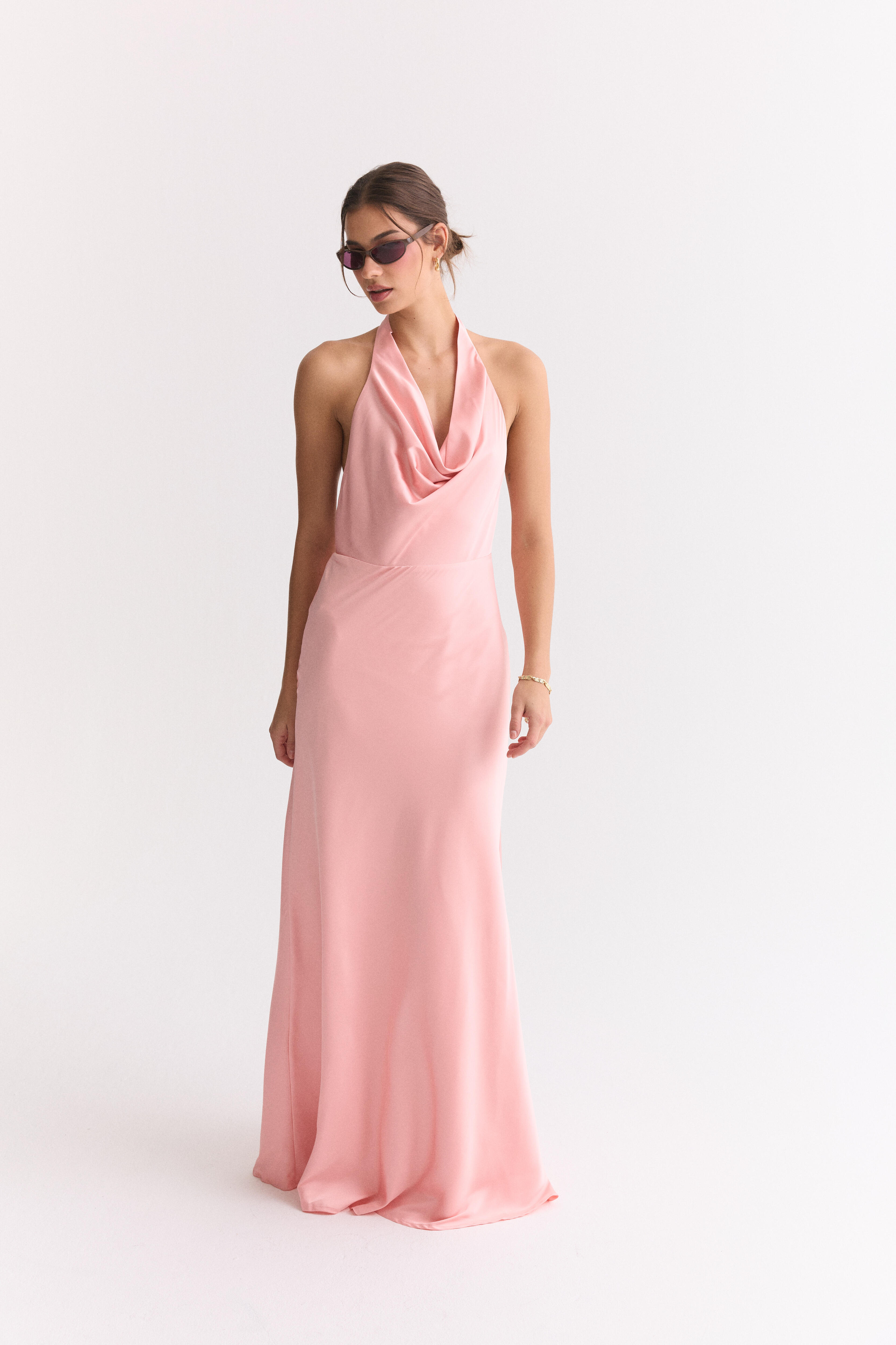 Buy Nelly Halter Bow Dress - Peach | Nelly.com