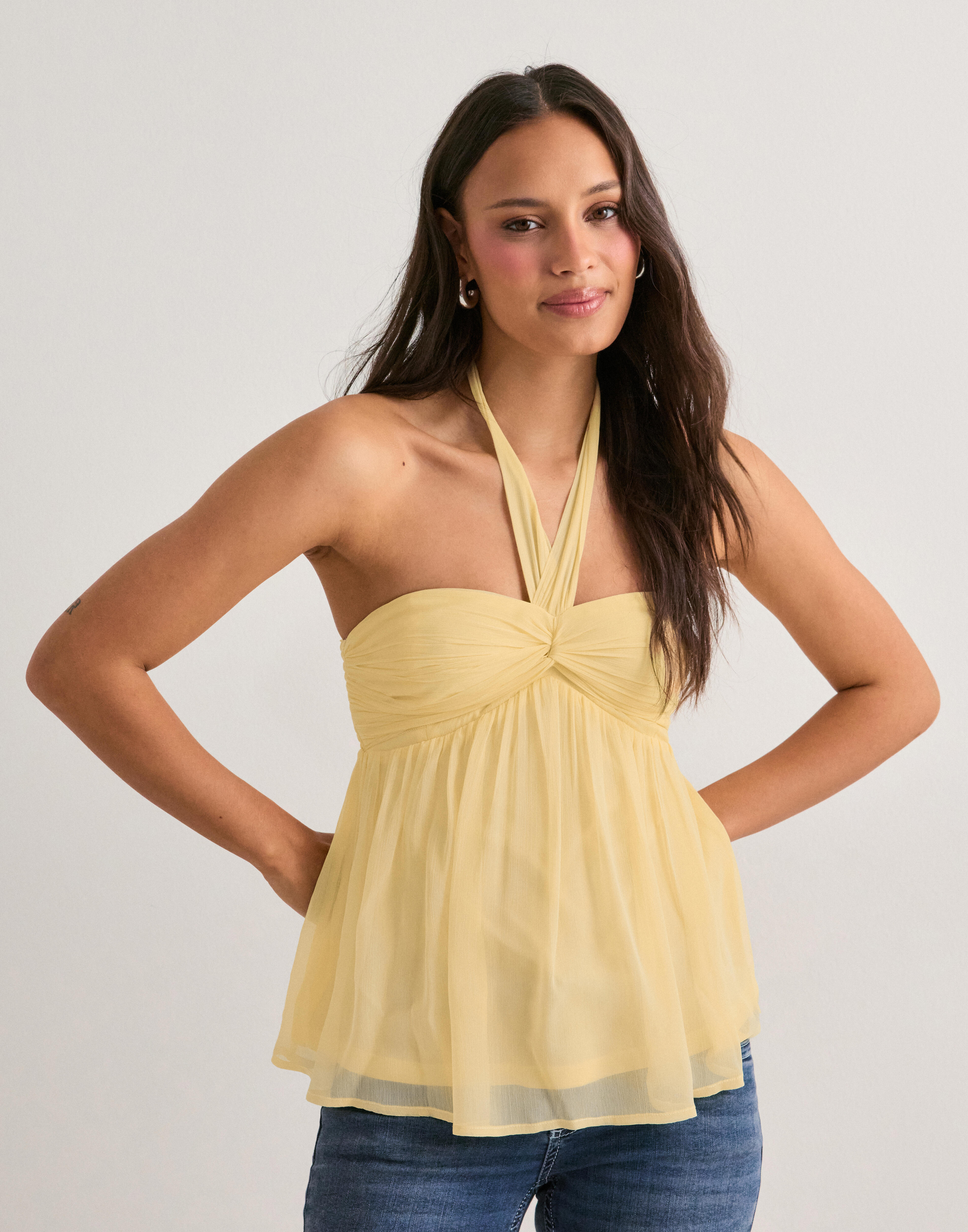 Buy Nelly Dreamy Chiffon Top - Light Yellow | Nelly.com