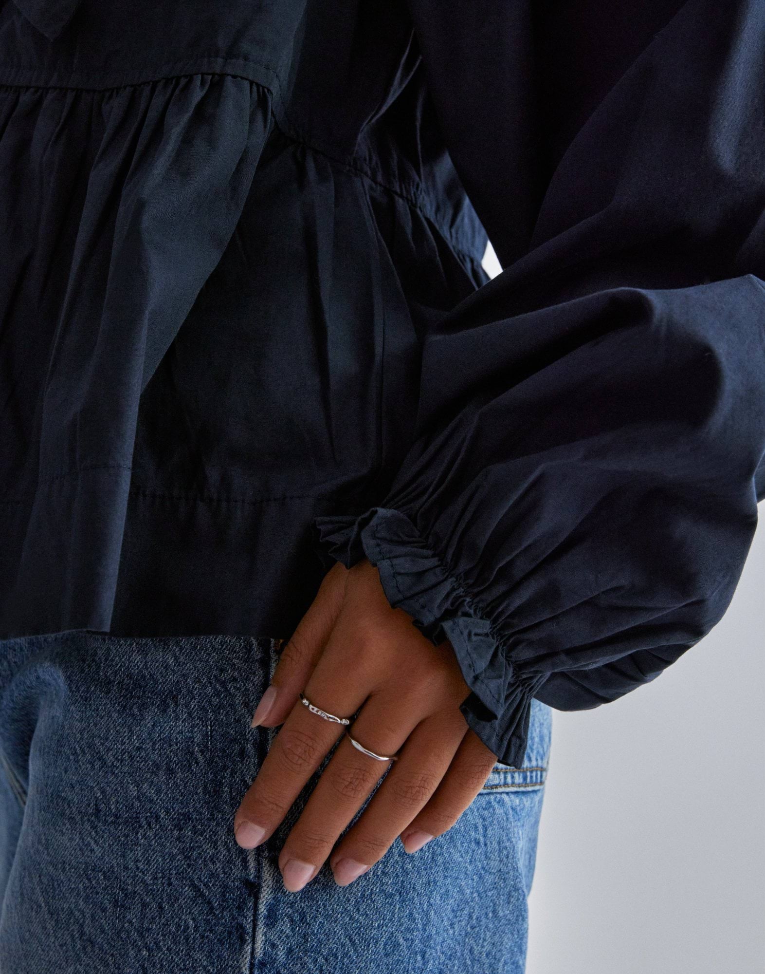 Buy Neo Noir Bessie C Poplin Blouse - Dark Navy | Nelly.com