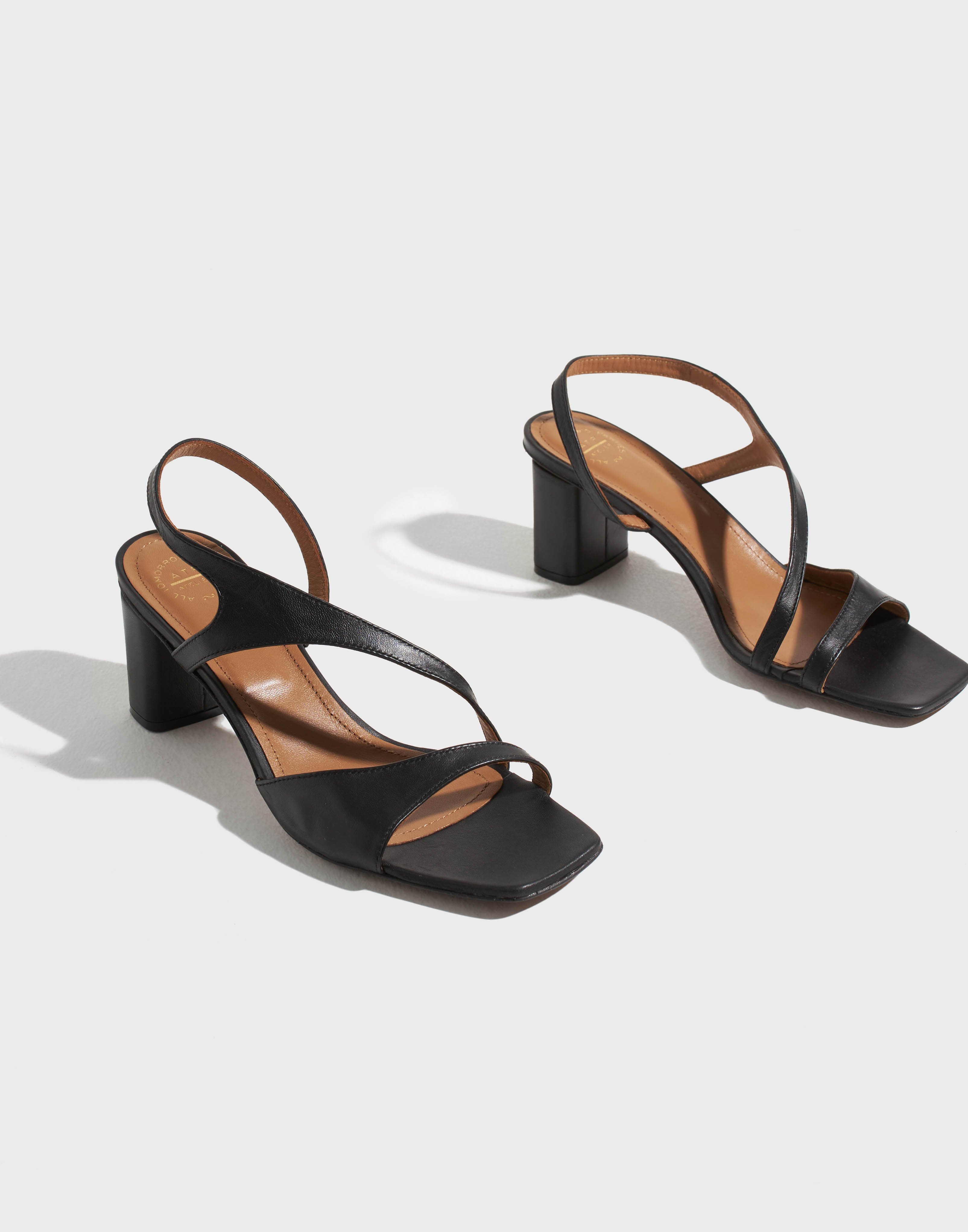 Köp ATP ATELIER MATTINE NAPPA CUTOUT HEELED SANDALS - Black | Nelly.com
