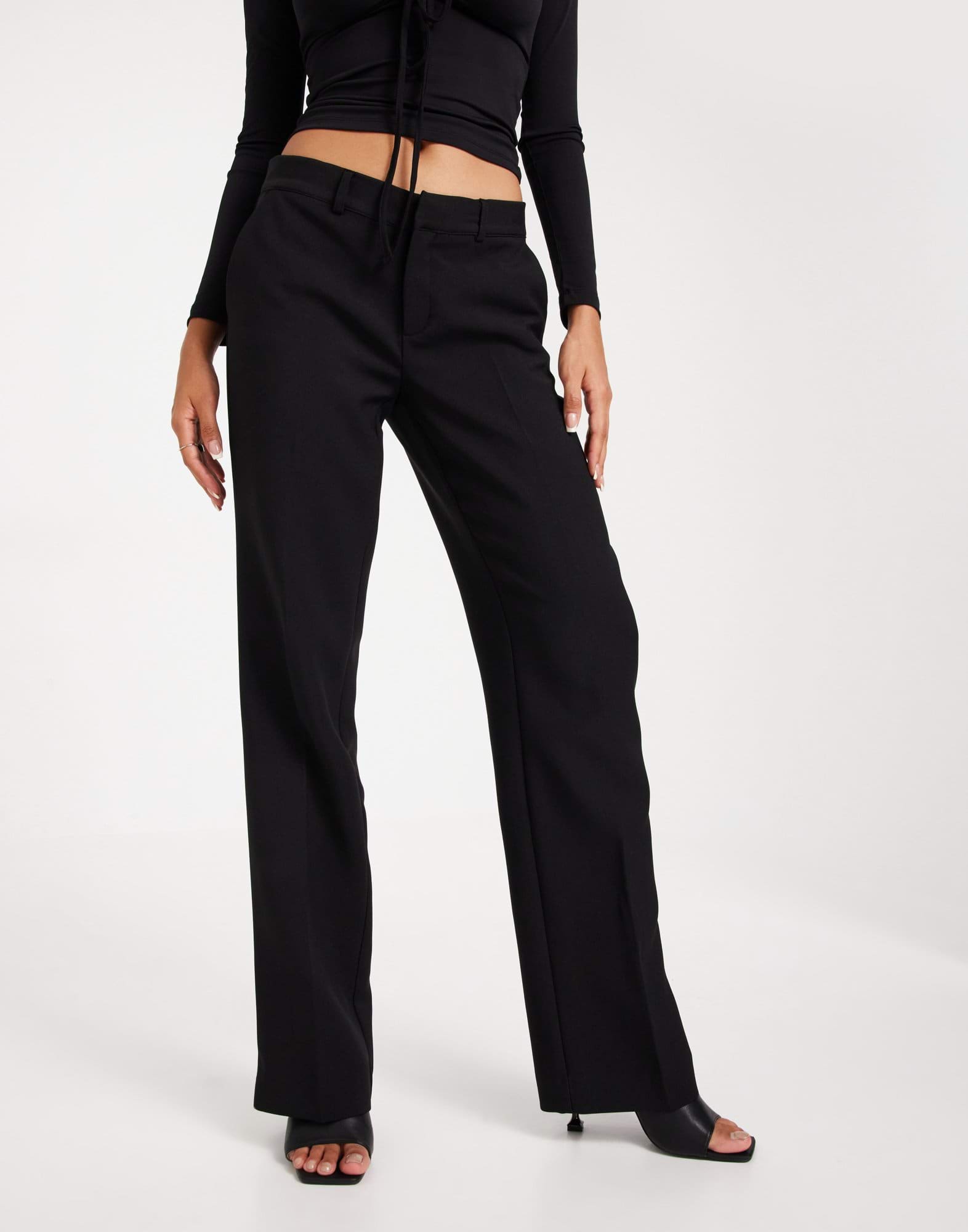 Buy Nelly Low Waist Straight Leg Pants - Black | Nelly.com