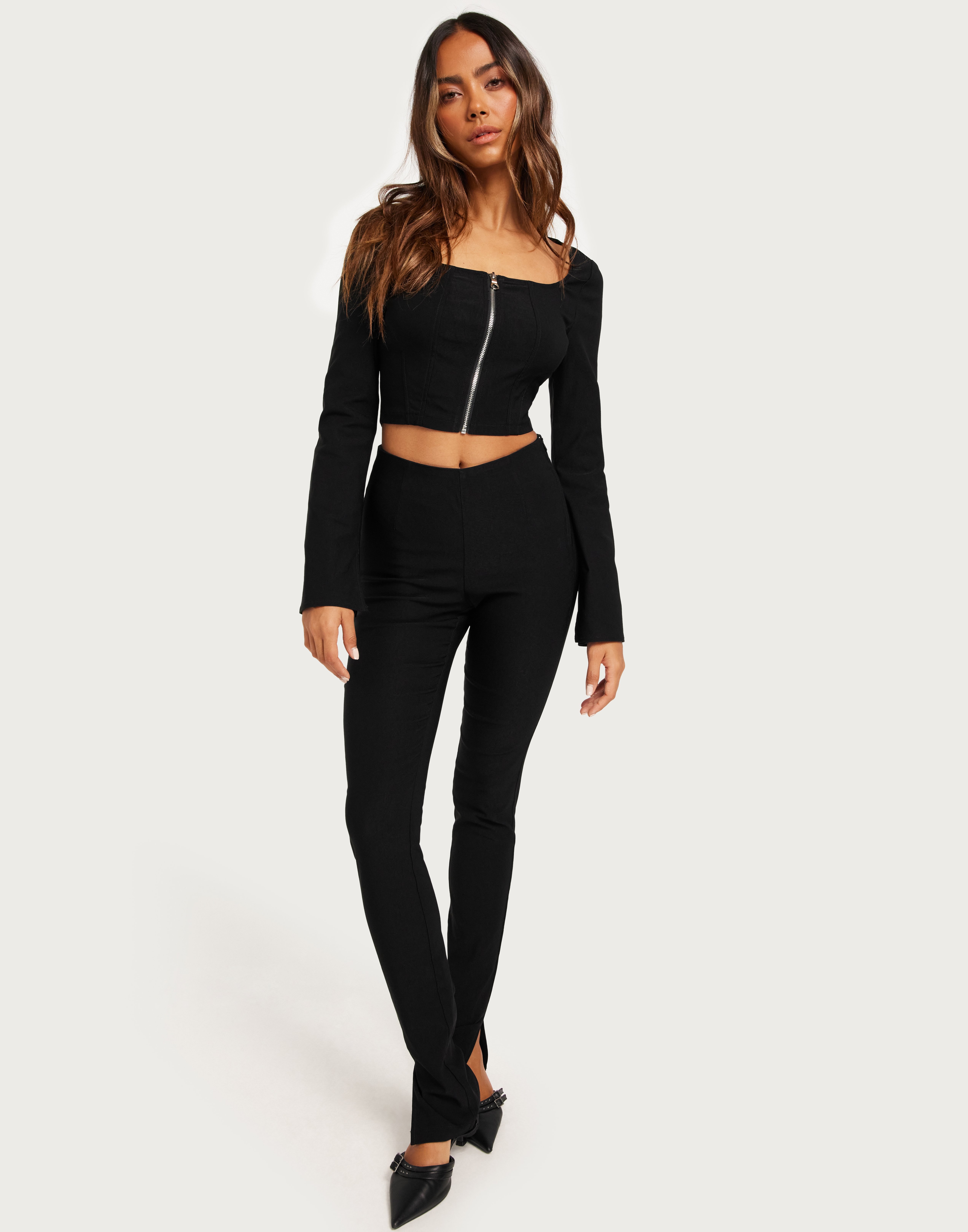 Köp Nelly Slim Slit Top - Black | Nelly.com