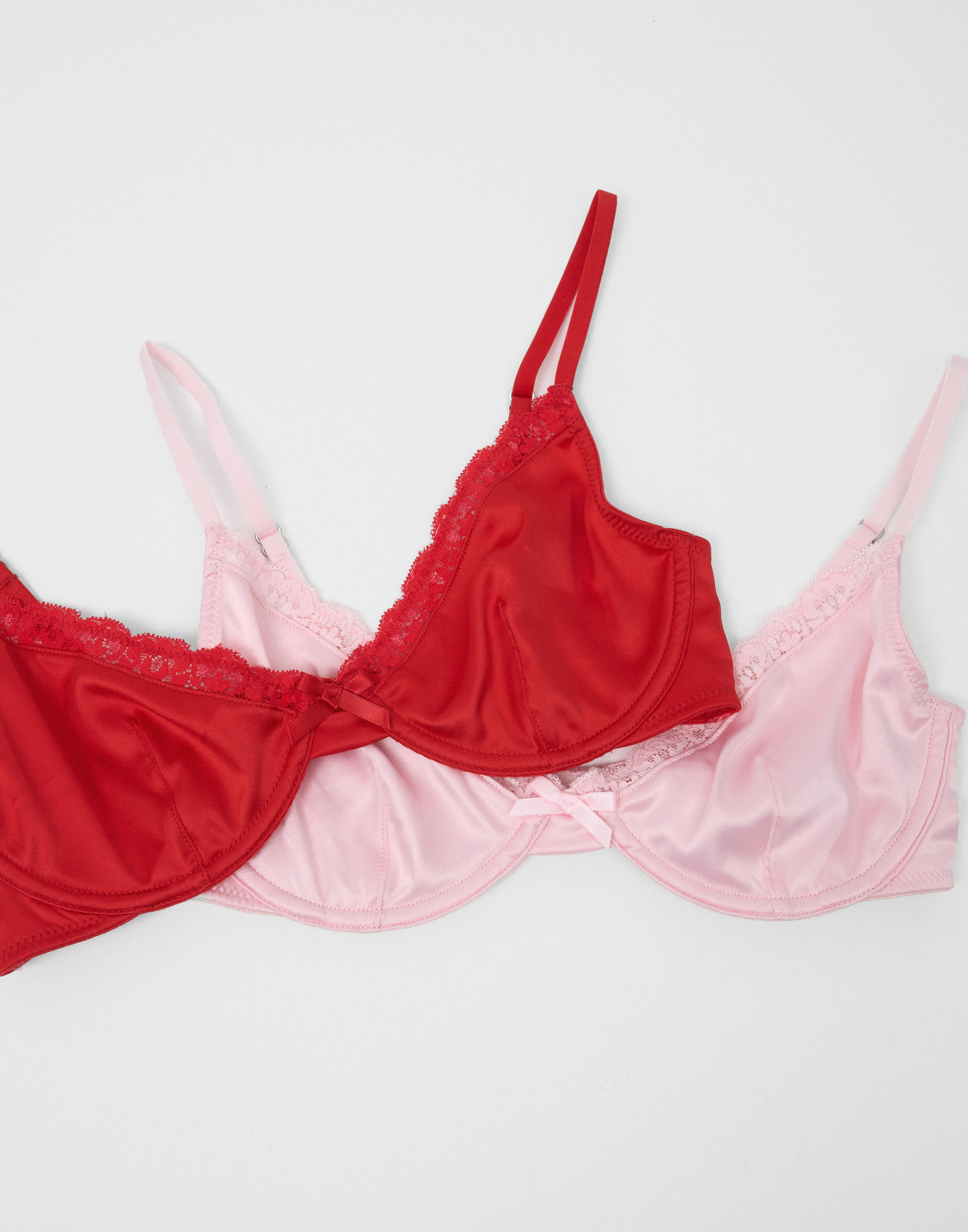 Köp Nelly Loveable 2-Pack Bra - Red/Pink | Nelly.com