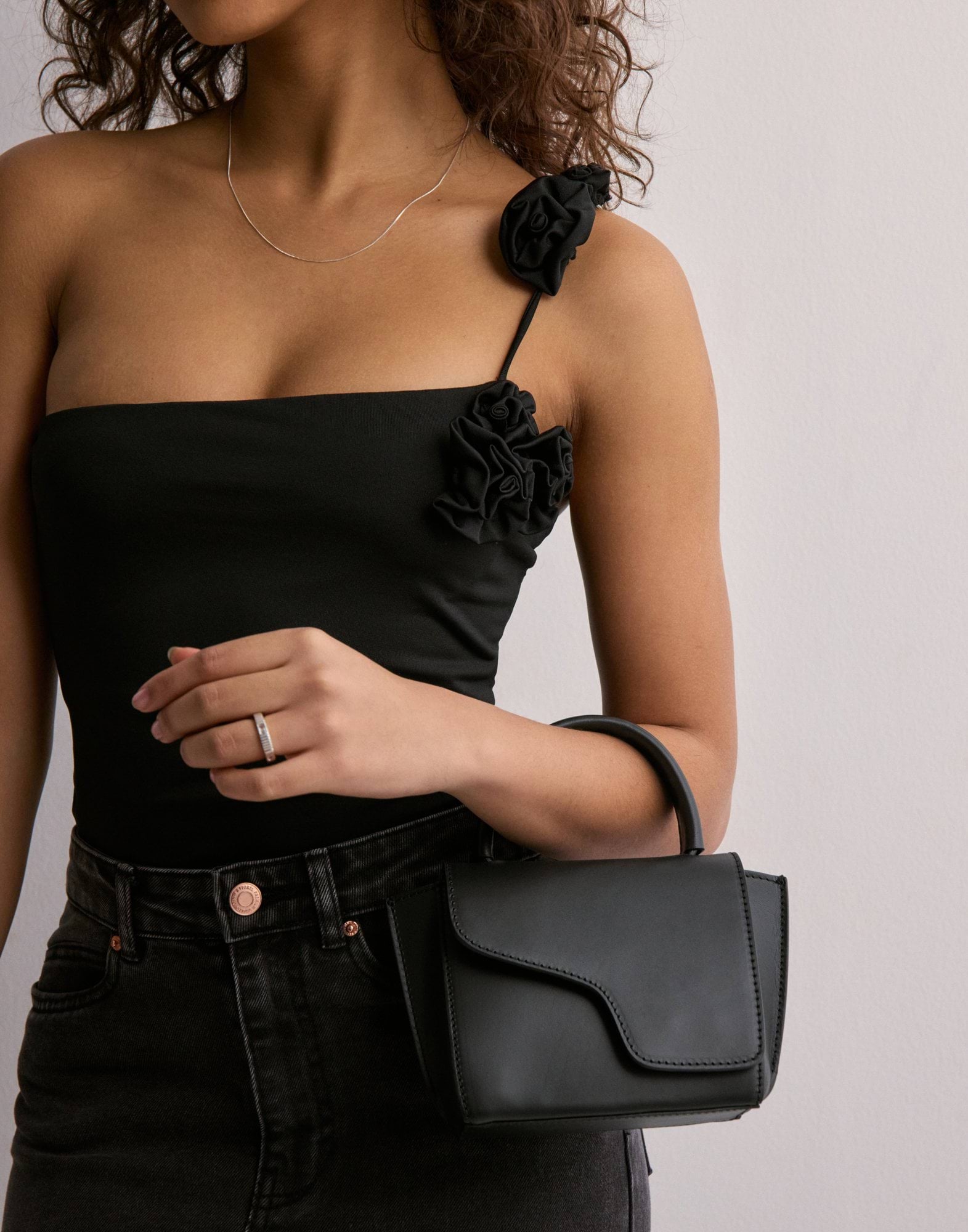 Buy ATP ATELIER Montalcino Leather Mini Handbag - Black | Nelly.com