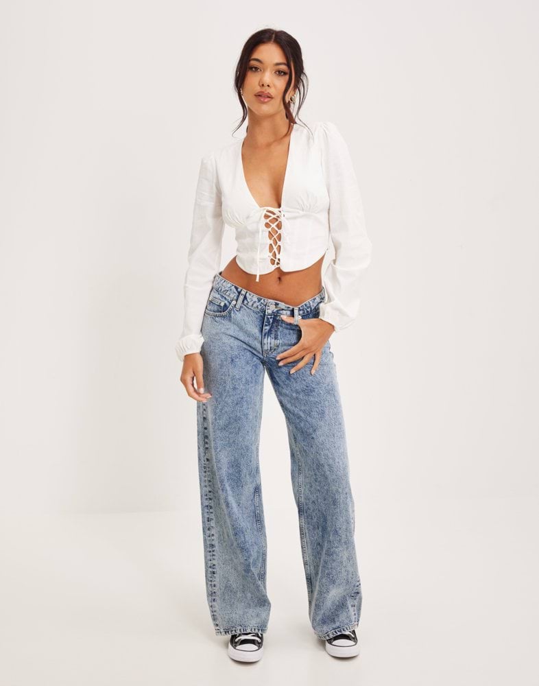 Osta Nelly Front Lacing Corset Blouse - White | Nelly.com