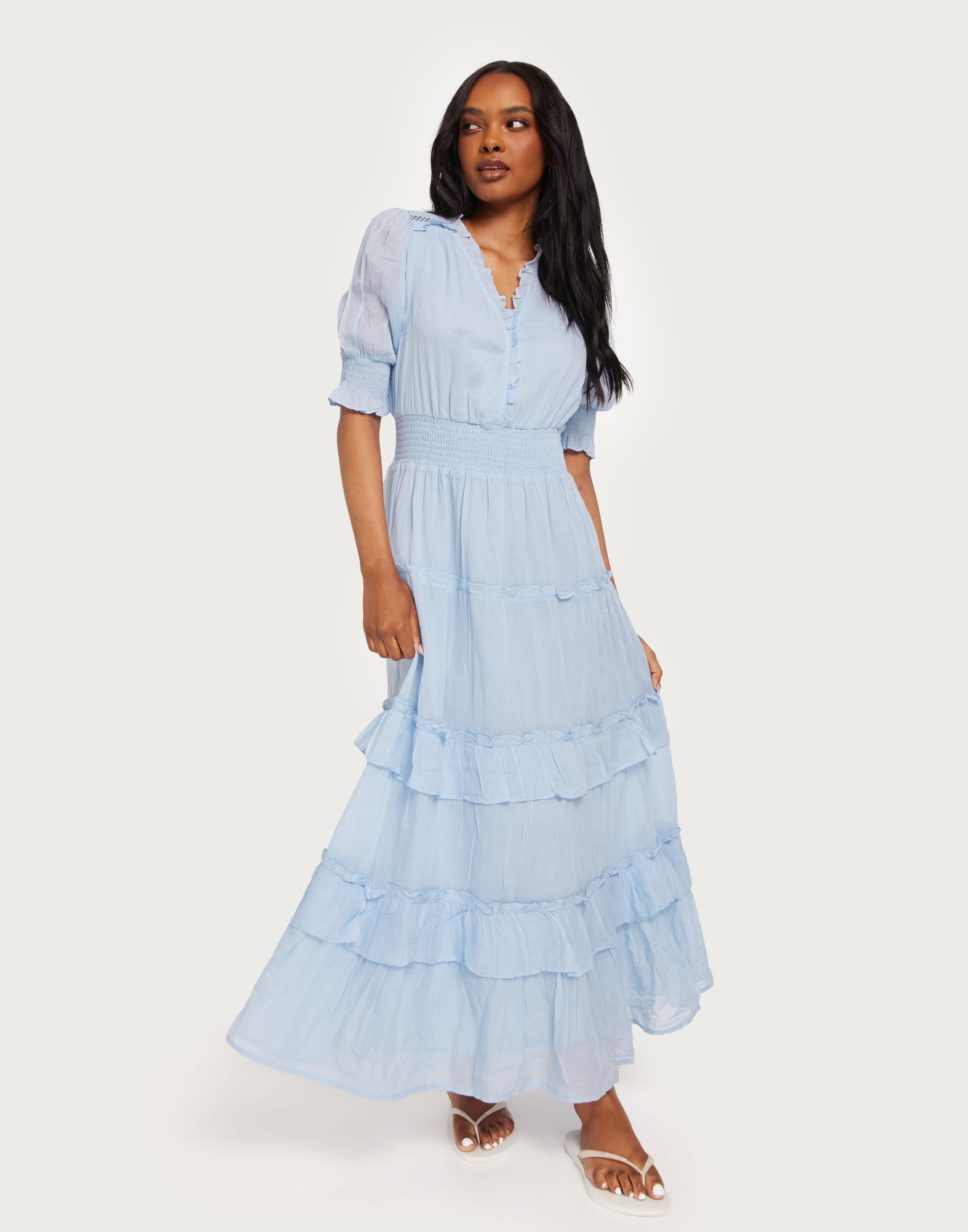 Buy Neo Noir Sophie S Voile Dress - Light Blue | Nelly.com