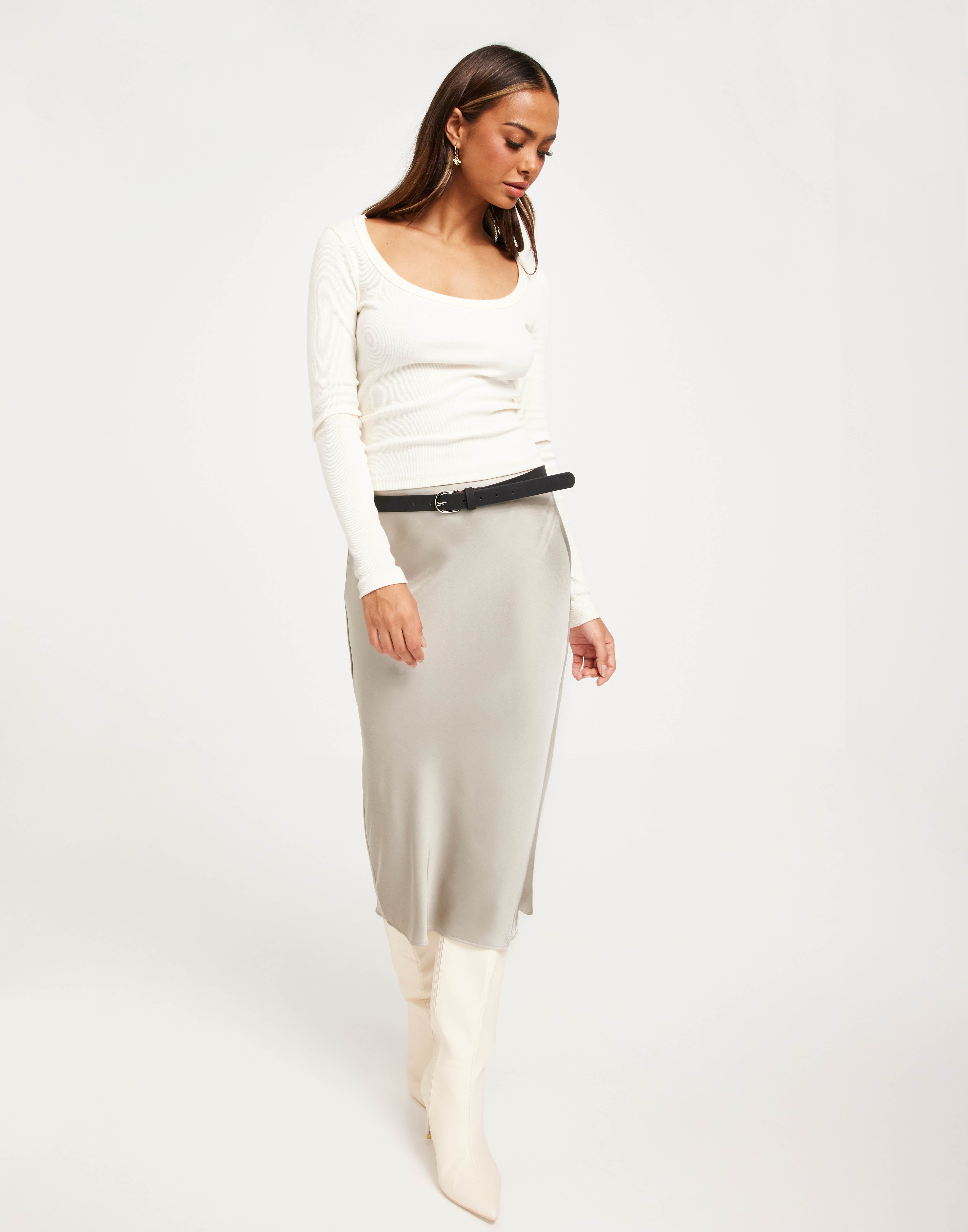 Buy Samsøe Samsøe Agneta skirt 12956 - Silver | Nelly.com