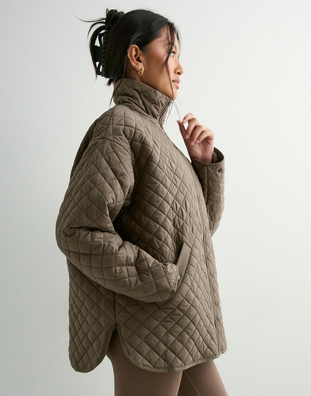 Köp Aim'n Oversized Quilted Jacket - Nougat | Nelly.com