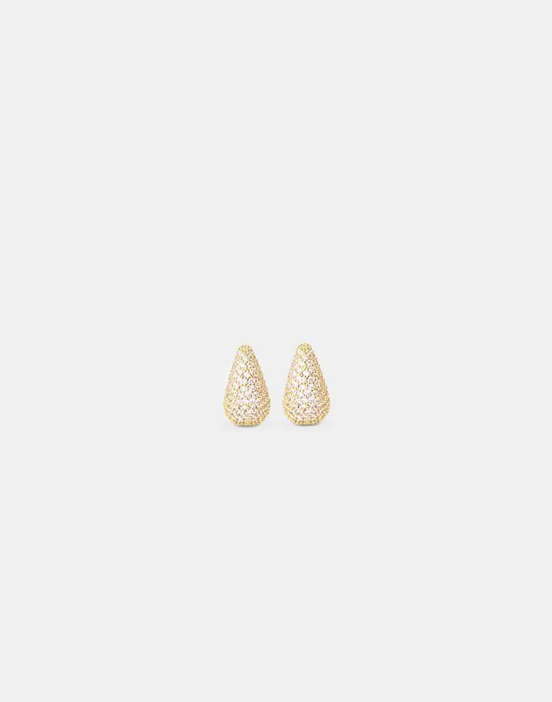 Kjøp Muli Collection Mini pave drop earring - Gold | Nelly.com