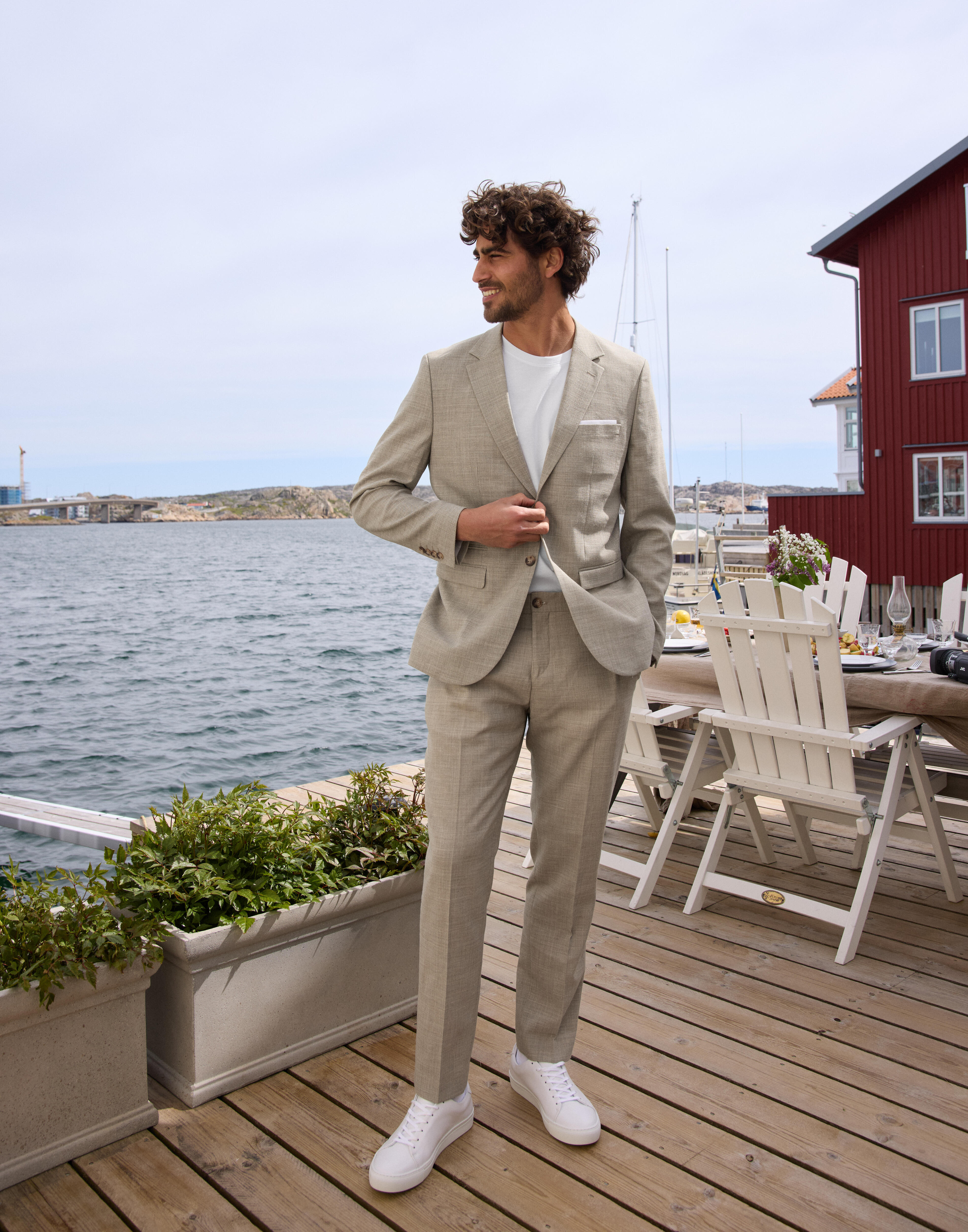 Köp Selected Men SLHSLIM-OASIS LINEN TRS NOOS - Sand | NLYMAN