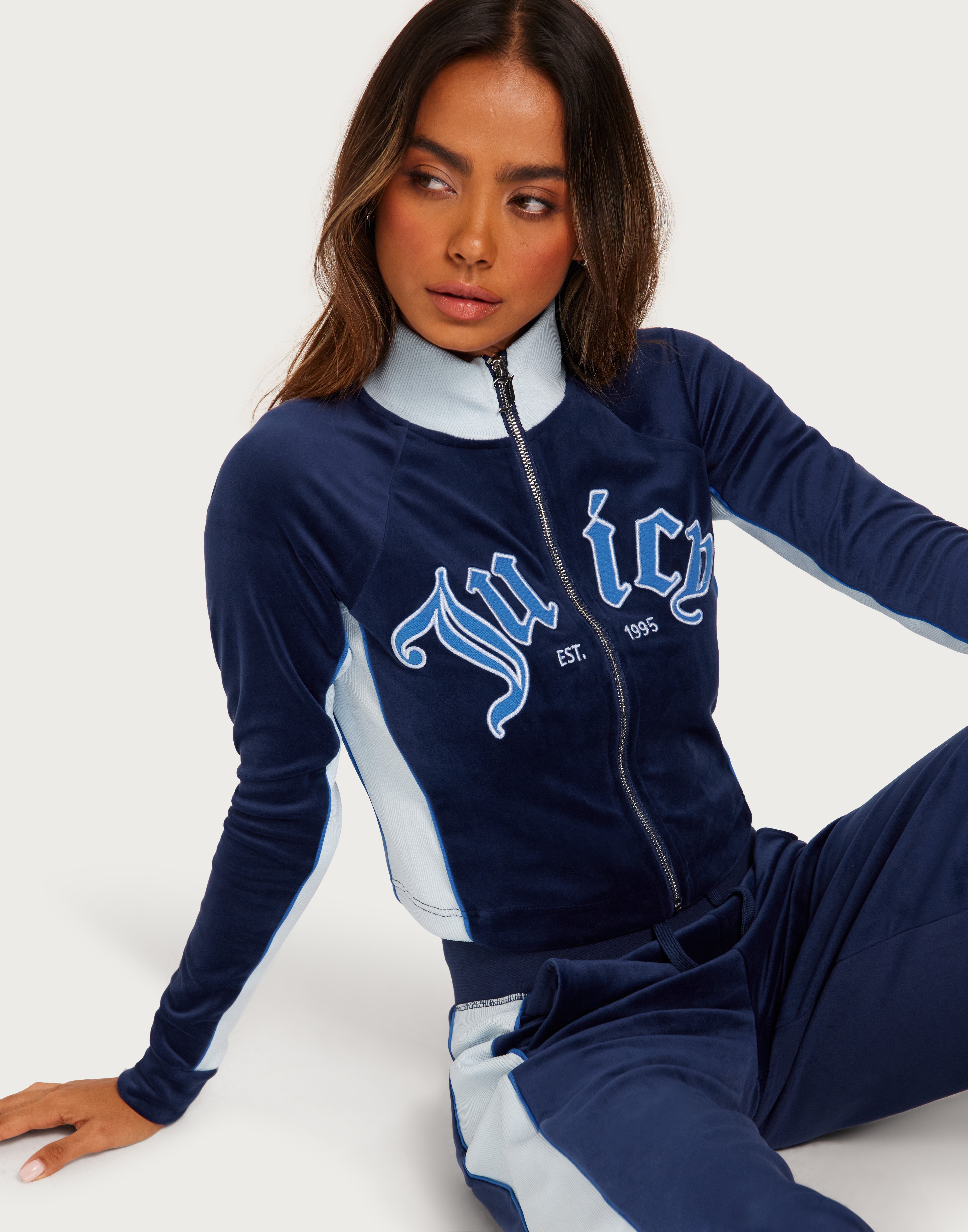 Buy Juicy Couture Gemini Rib Track Top - Blue Depths